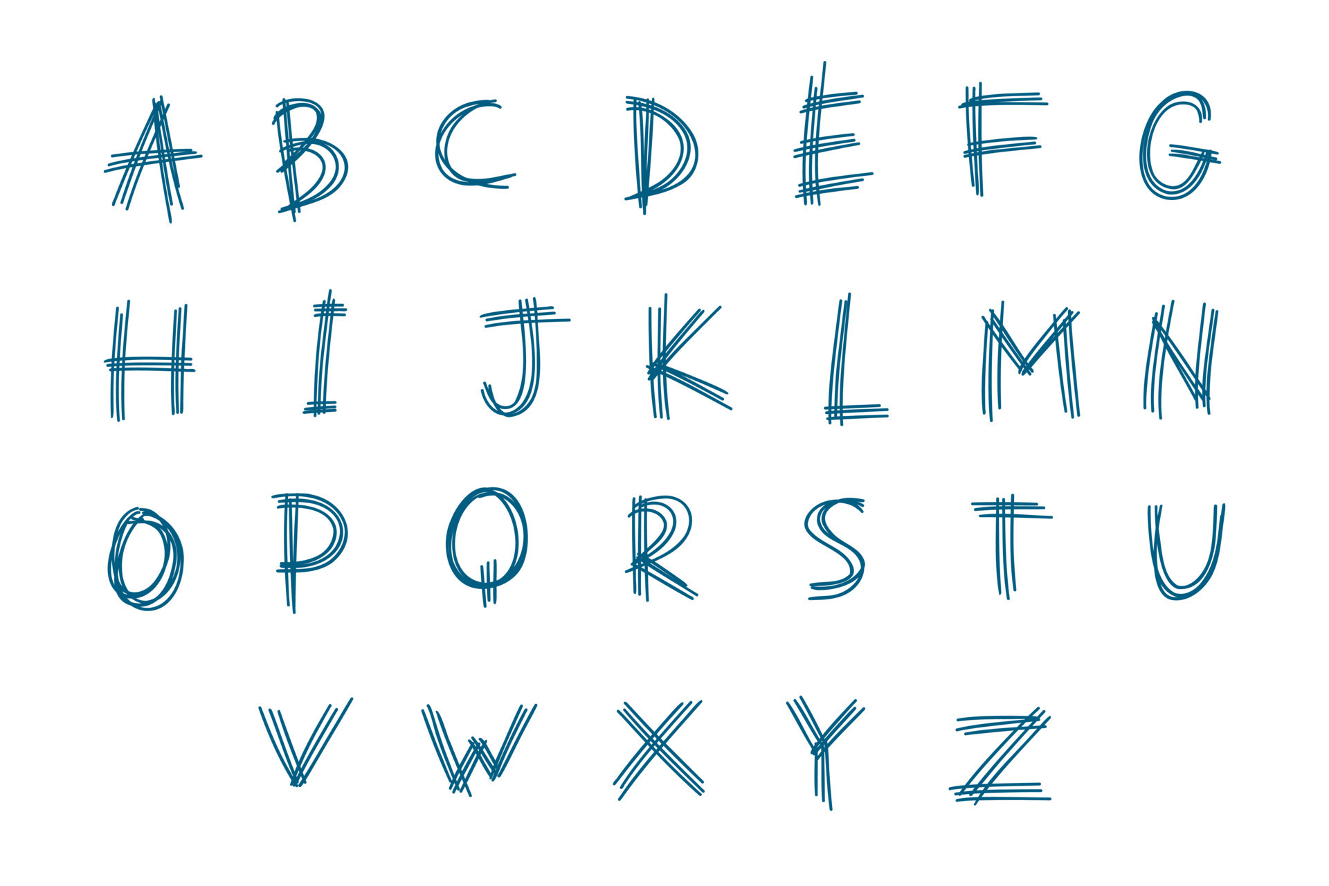 suelto letras negro Inglés latín a B C alfabeto fuente un a z. vector ilustración en mano ...