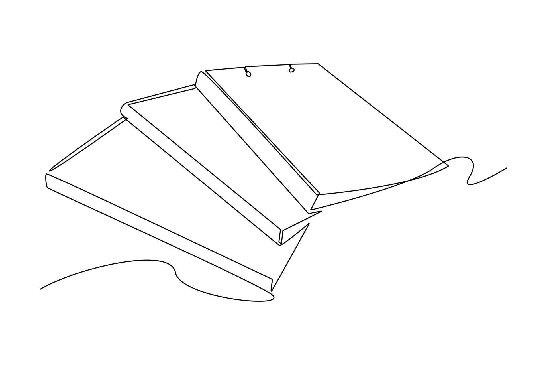 Continuous one-line drawing three important documents. Document thin concept. Single line ...