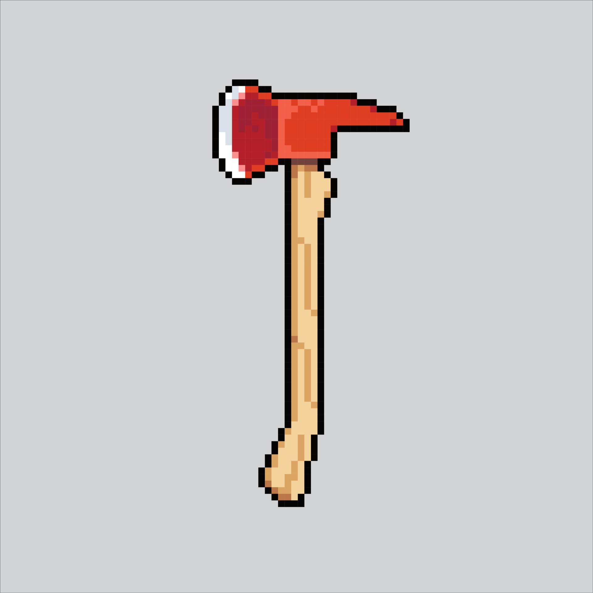 Pixel Art Axe Strong Lumberjack Axe Pixelated Design For Logo Web Mobile App Badges And