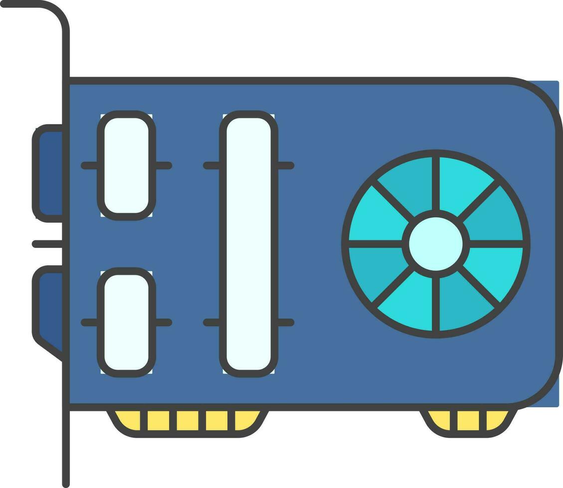 Graphics Processing Unit Icon In Blue Color 24213878 Vector Art At