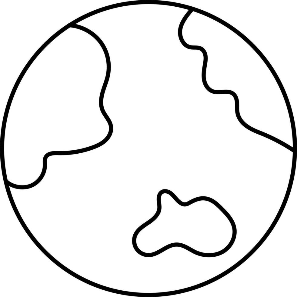 Black Linear Style Earth Planet Icon. 24214782 Vector Art at Vecteezy