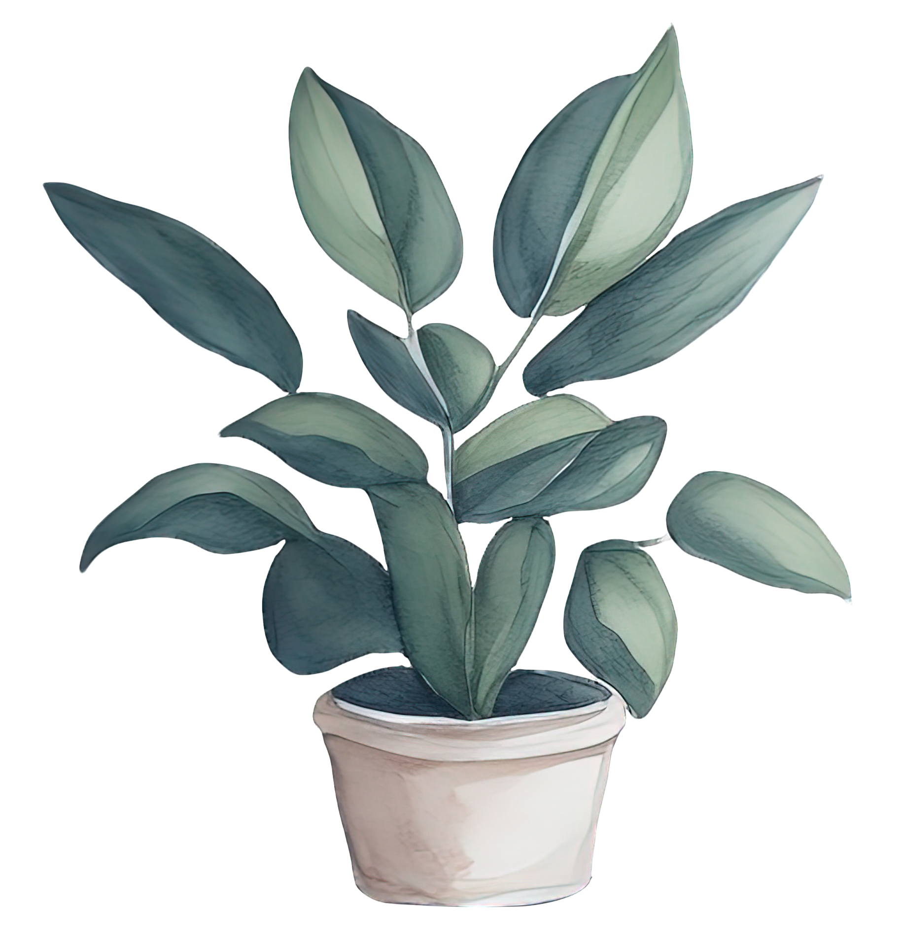 Watercolor House plant. 24217614 PNG