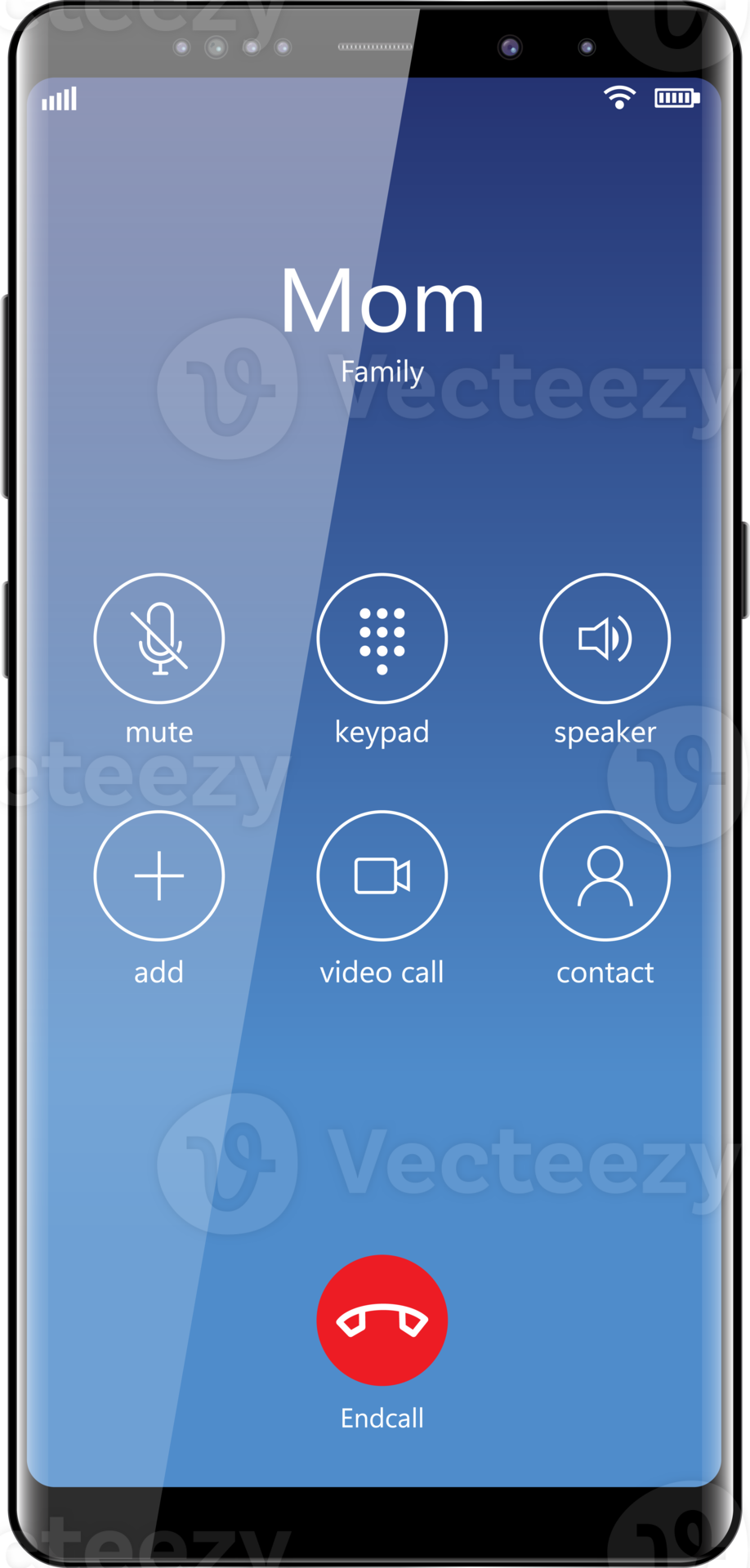 Phone Screen Call Mockup Mobile Device Interface Template Incoming Call Smartphone Display