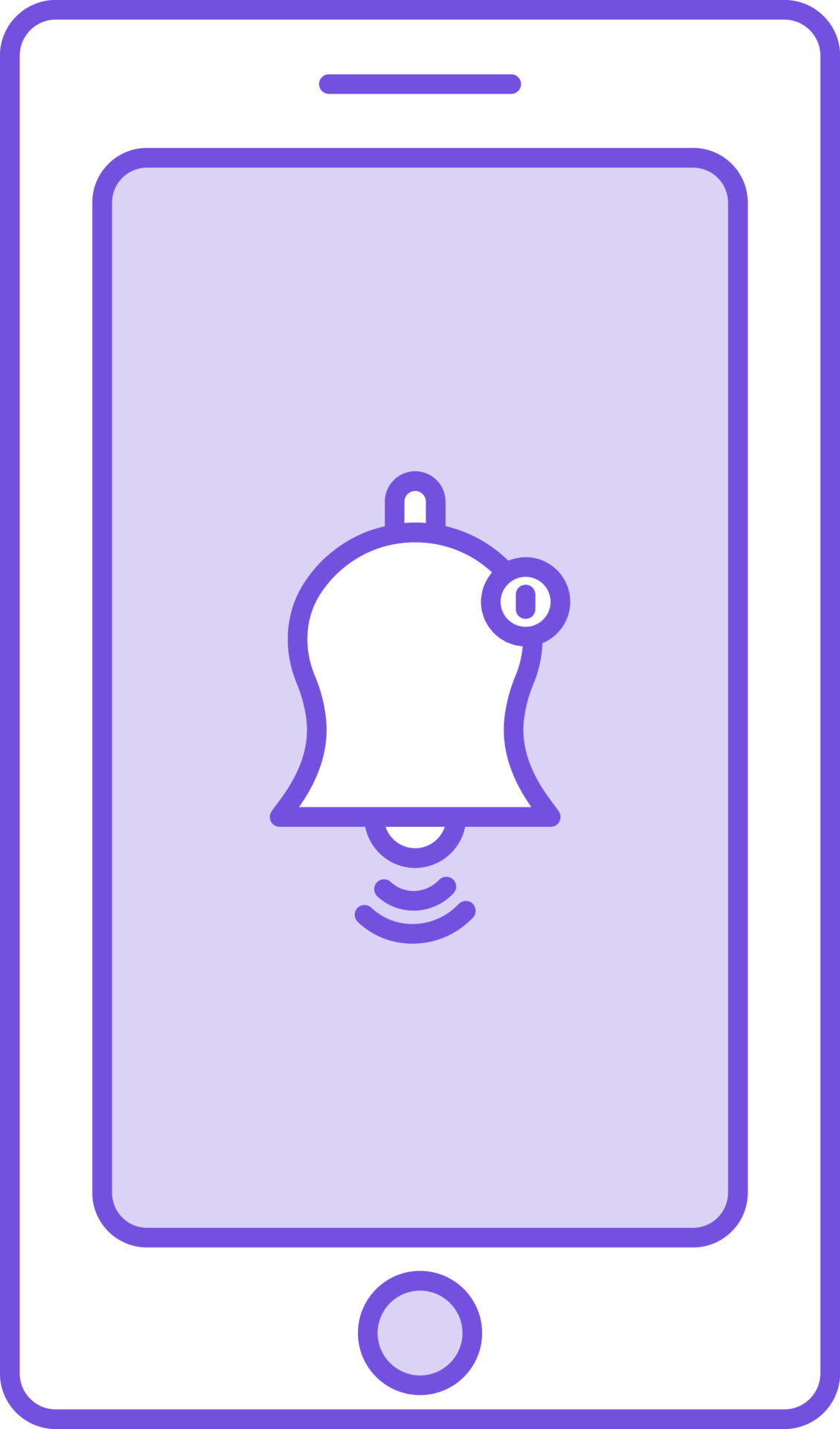 Purple And White Color Notification Bell In Smartphone Icon. 24218173 ... Purple And White Color Notification Bell In Smartphone Icon. 24218173 ...