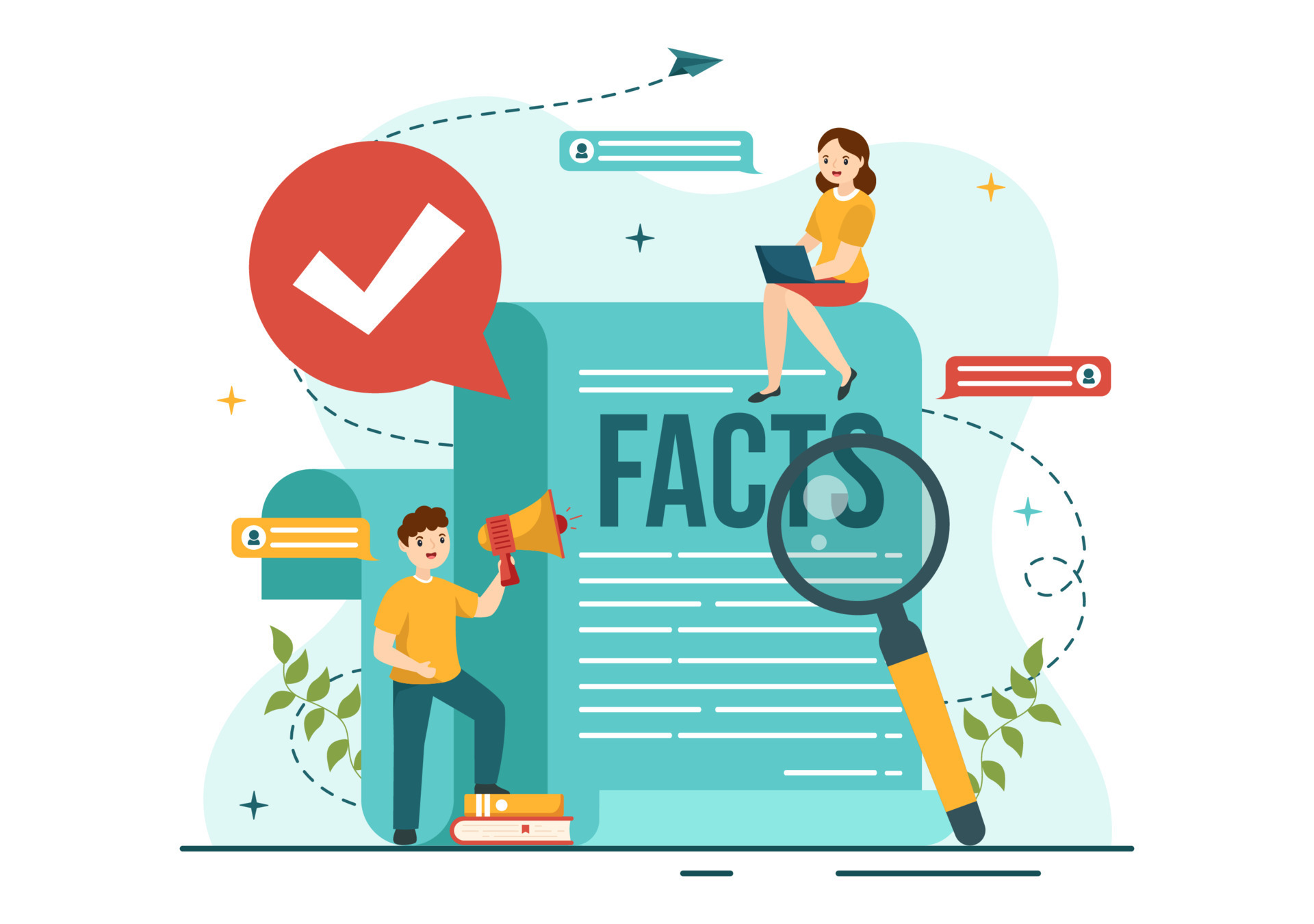Fact Check Vector Illustration With Myths vs Facts News for Thorough ... Fact Check Vector Illustration With Myths vs Facts News for Thorough ...