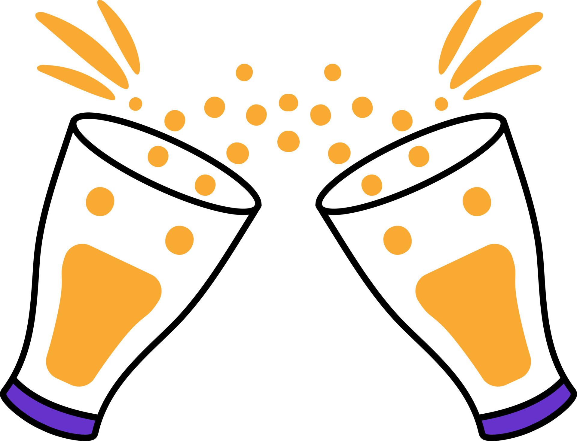Flat Style Cheers Glass Icon In Orange And Violet Color 24218991 Vector Art At Vecteezy