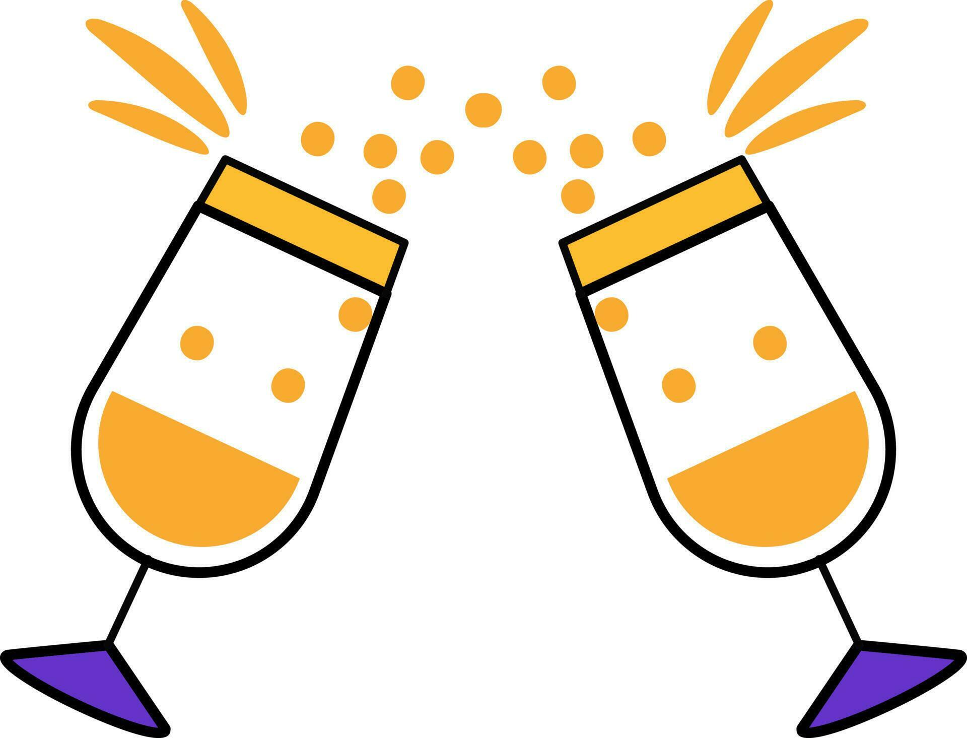 Cheers Glass Orange And Violet Icon In Flat Style 24219005 Vector Art At Vecteezy