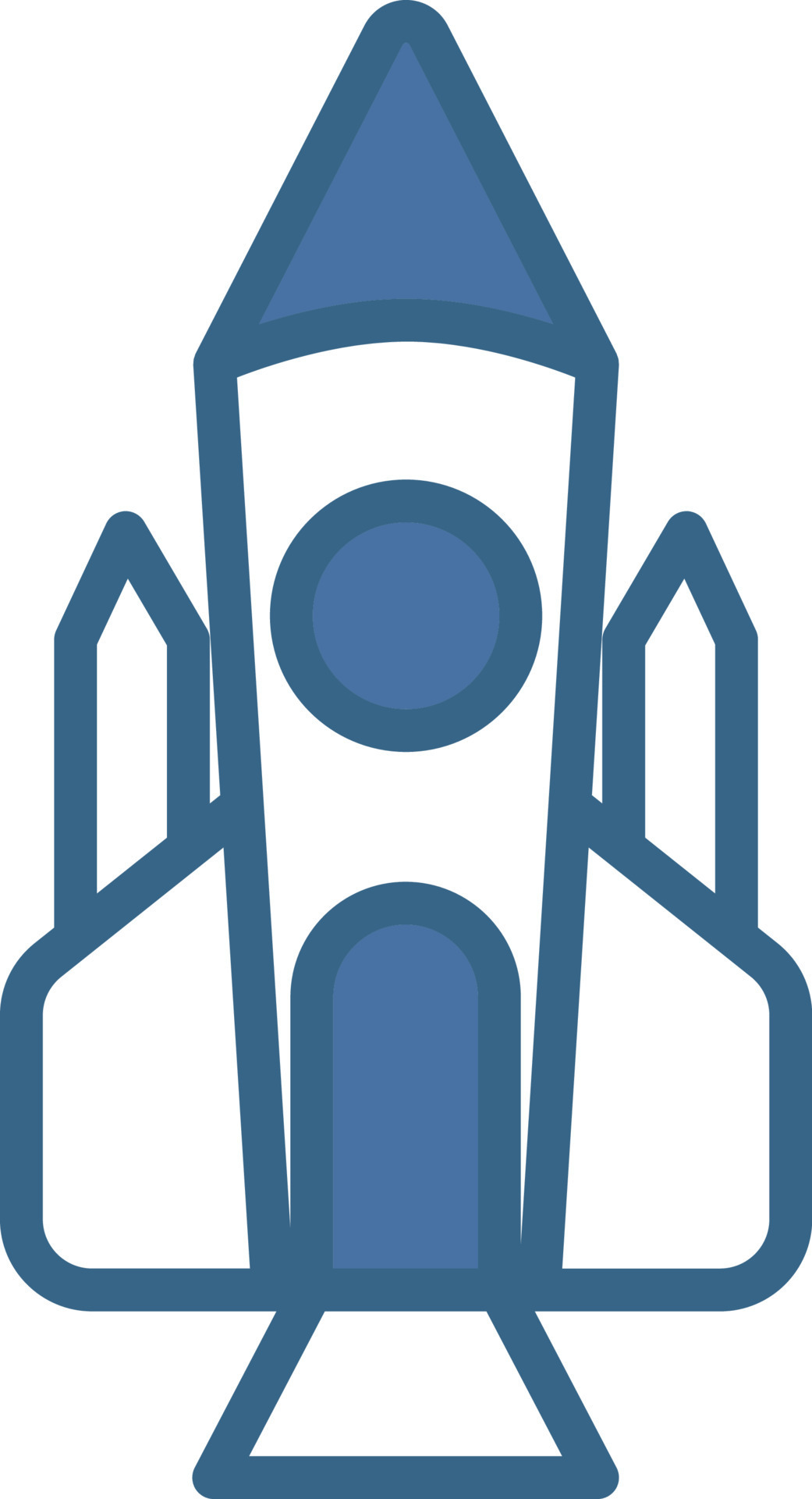 Isolated Rocket Icon In Blue And White Color. 24219702 Vector Art at ...