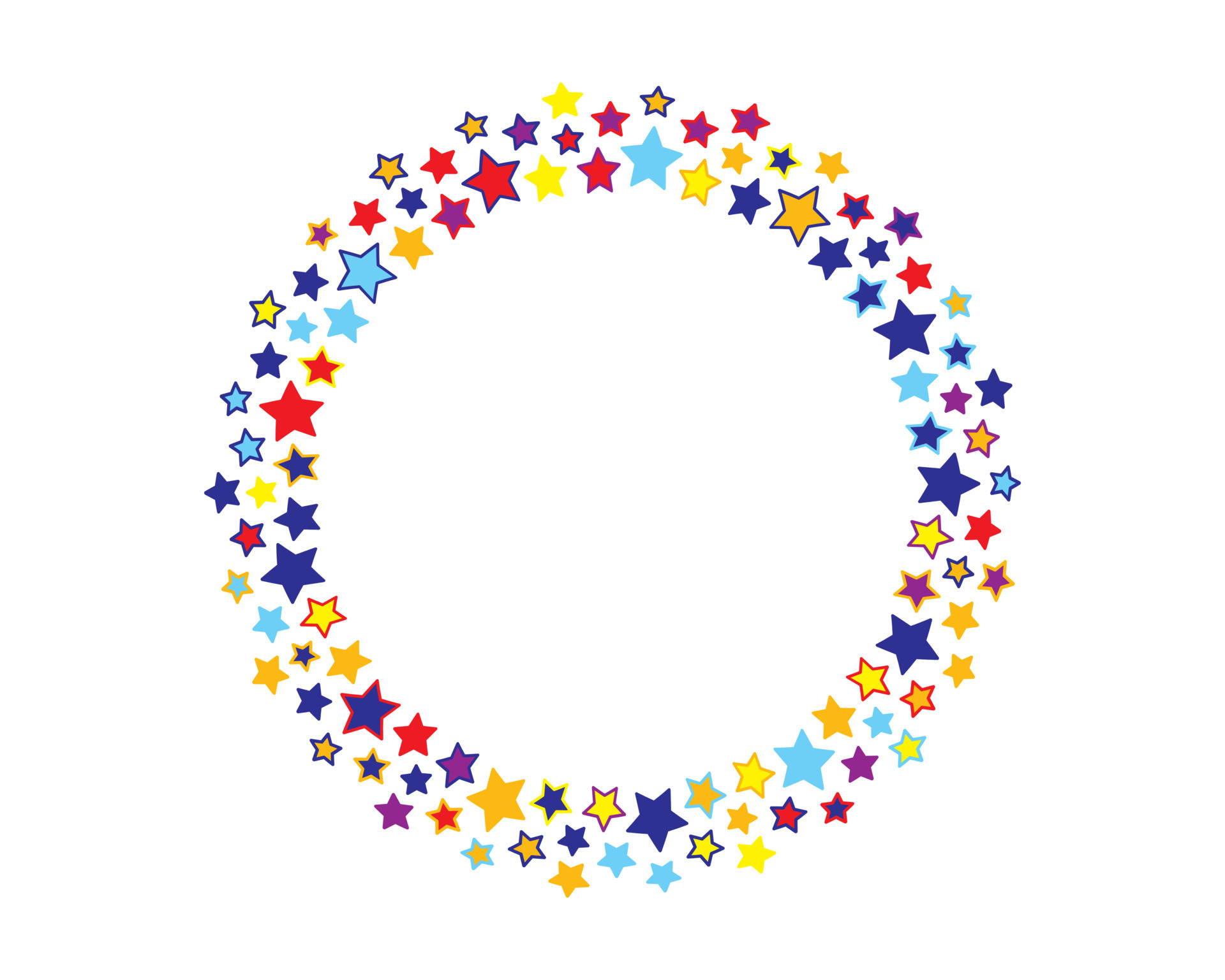 Start decoration frame in vector. Stars abstract round border. 24219734 Vector Art at Vecteezy