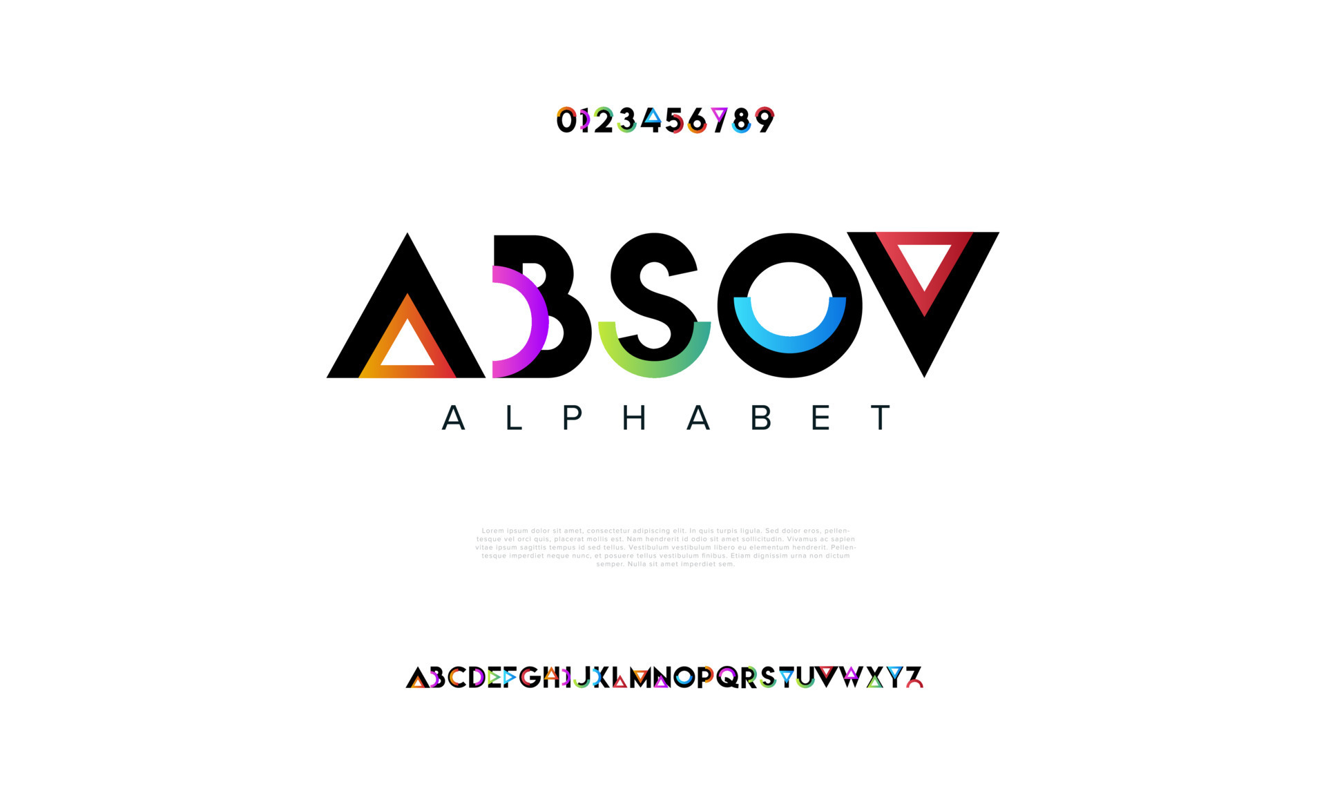 Geometric absov abstract digital technology logo font alphabet. Minimal modern urban fonts for ...