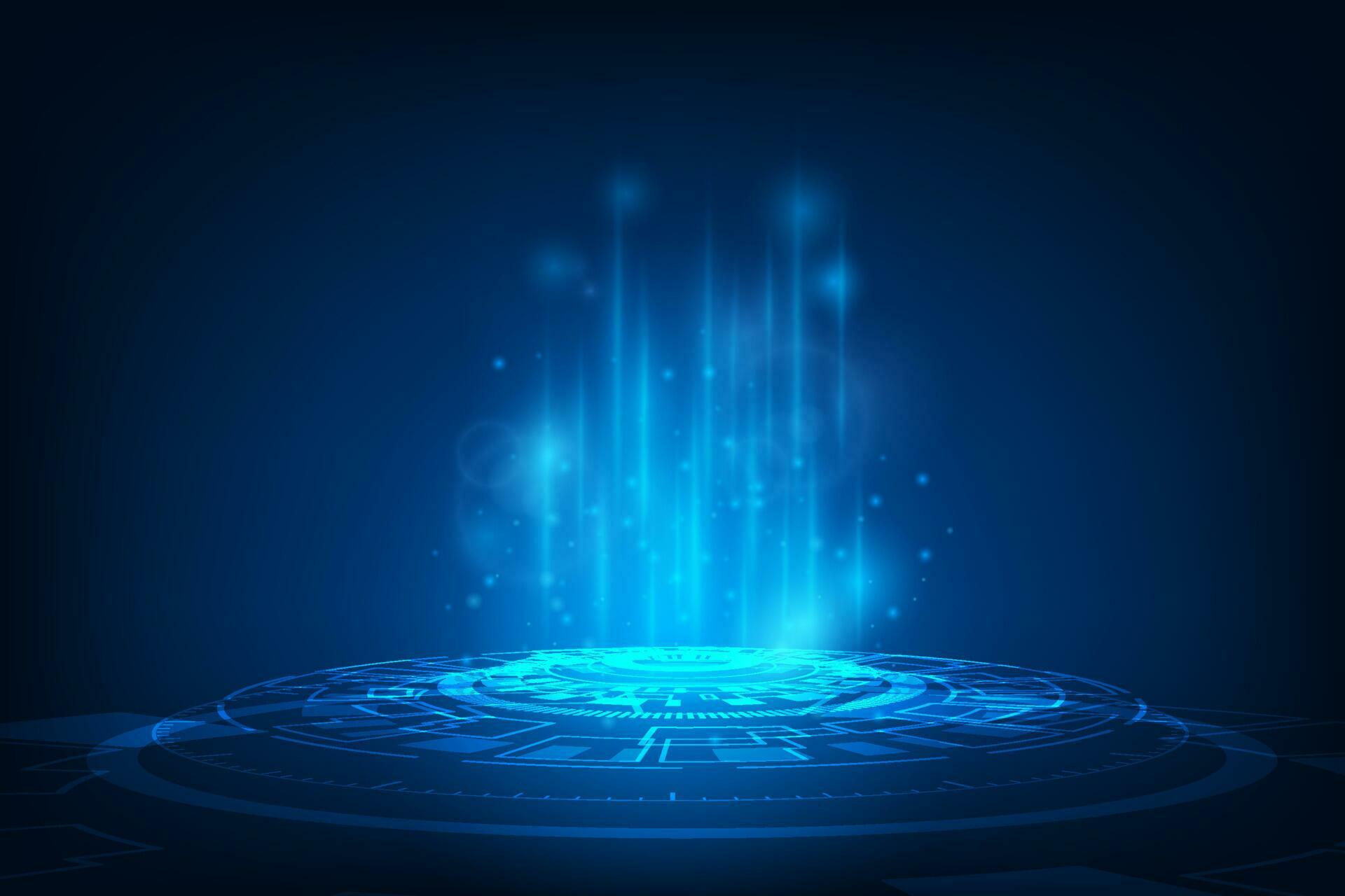 Vector Hi Tech Circuit Board Design Innovation Concept Technology Abstract On Blue Background