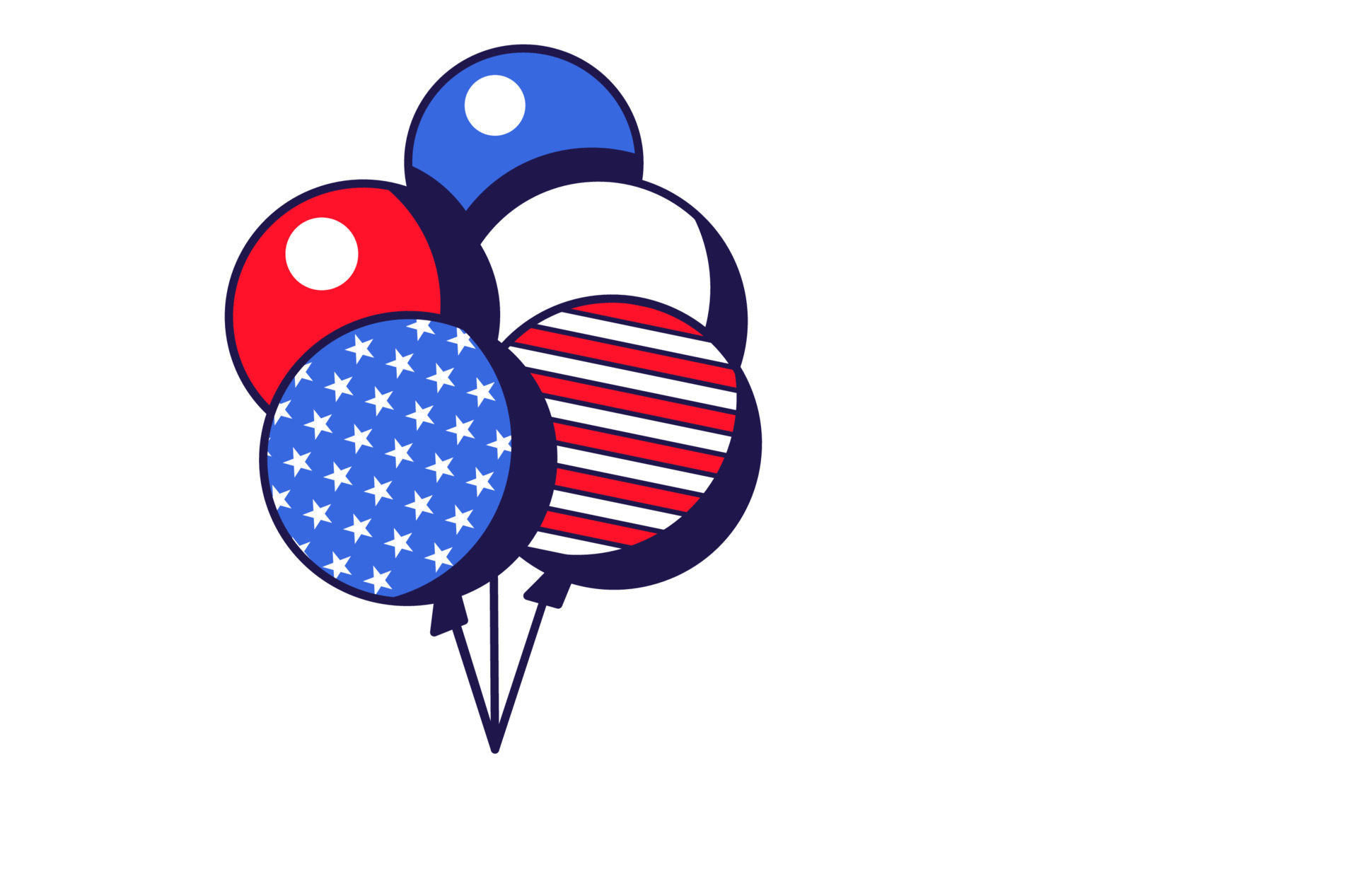 American Flag Balloons Festive Set 24222932 Vector Art at Vecteezy
