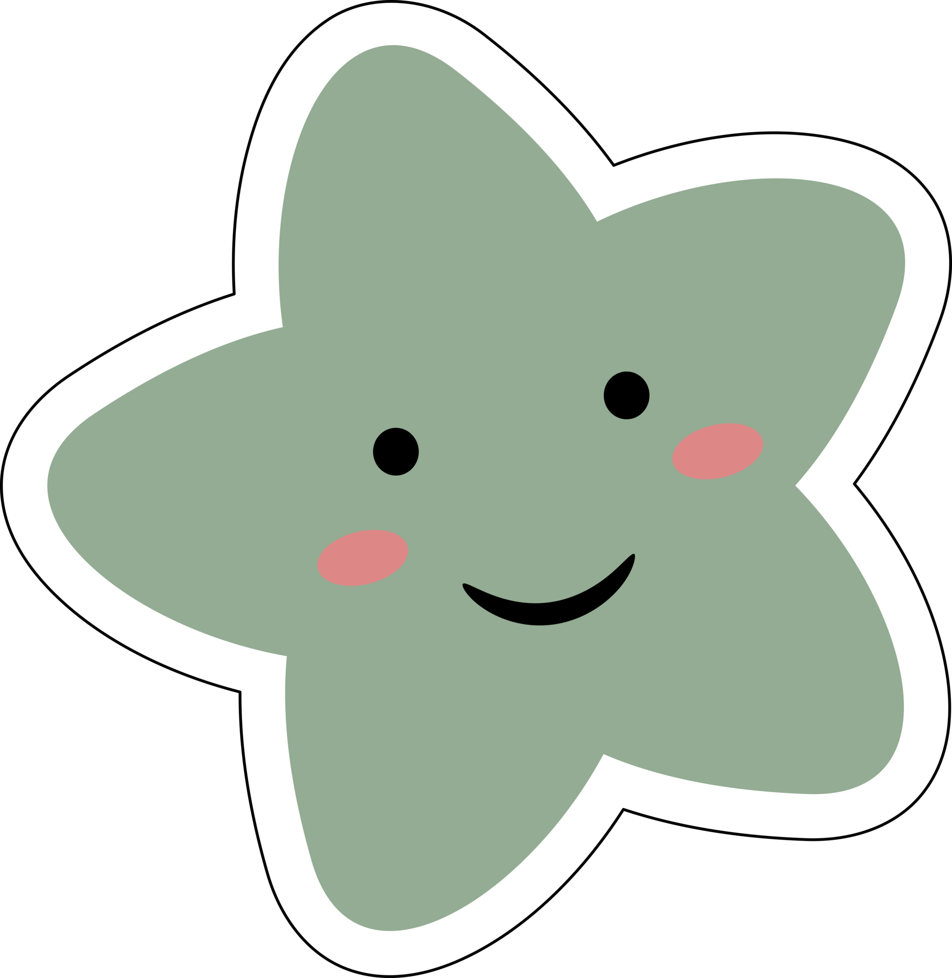 Green kawaii Cute stars Pastel with smile Faces cartoon on transparent Background for kids. cute ...