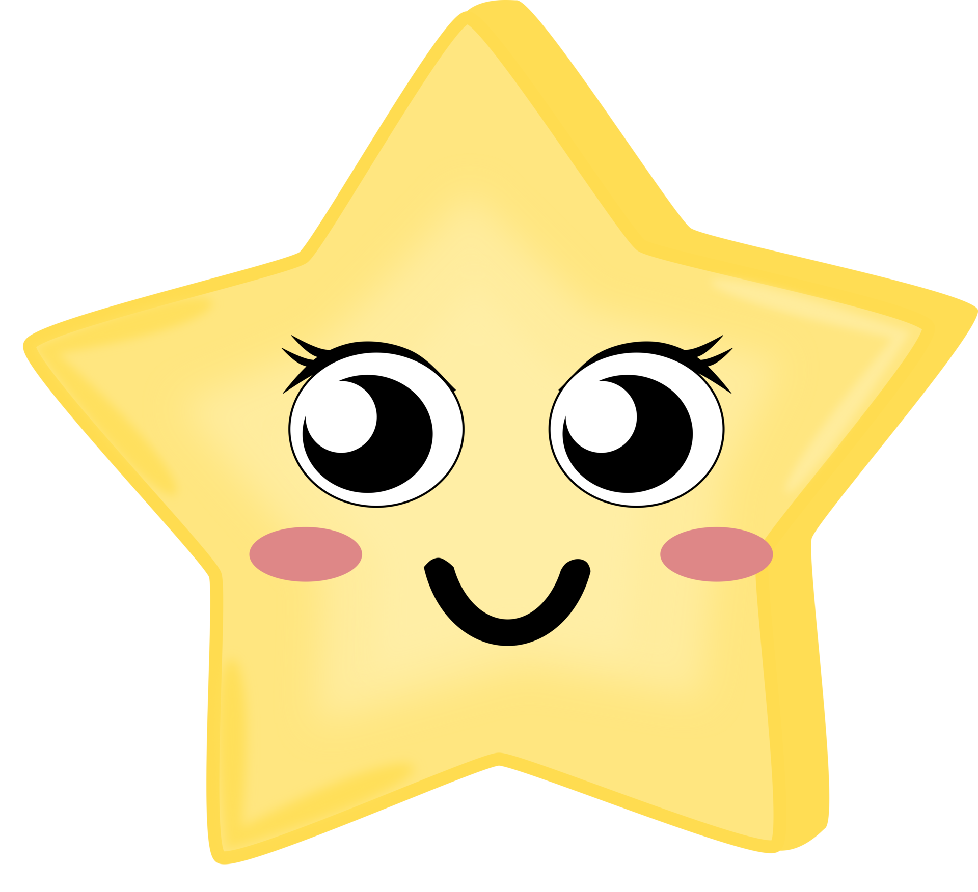 Cute yellow star girly style face has eyelash. Doodle star. PNG illustration. 24223236 PNG