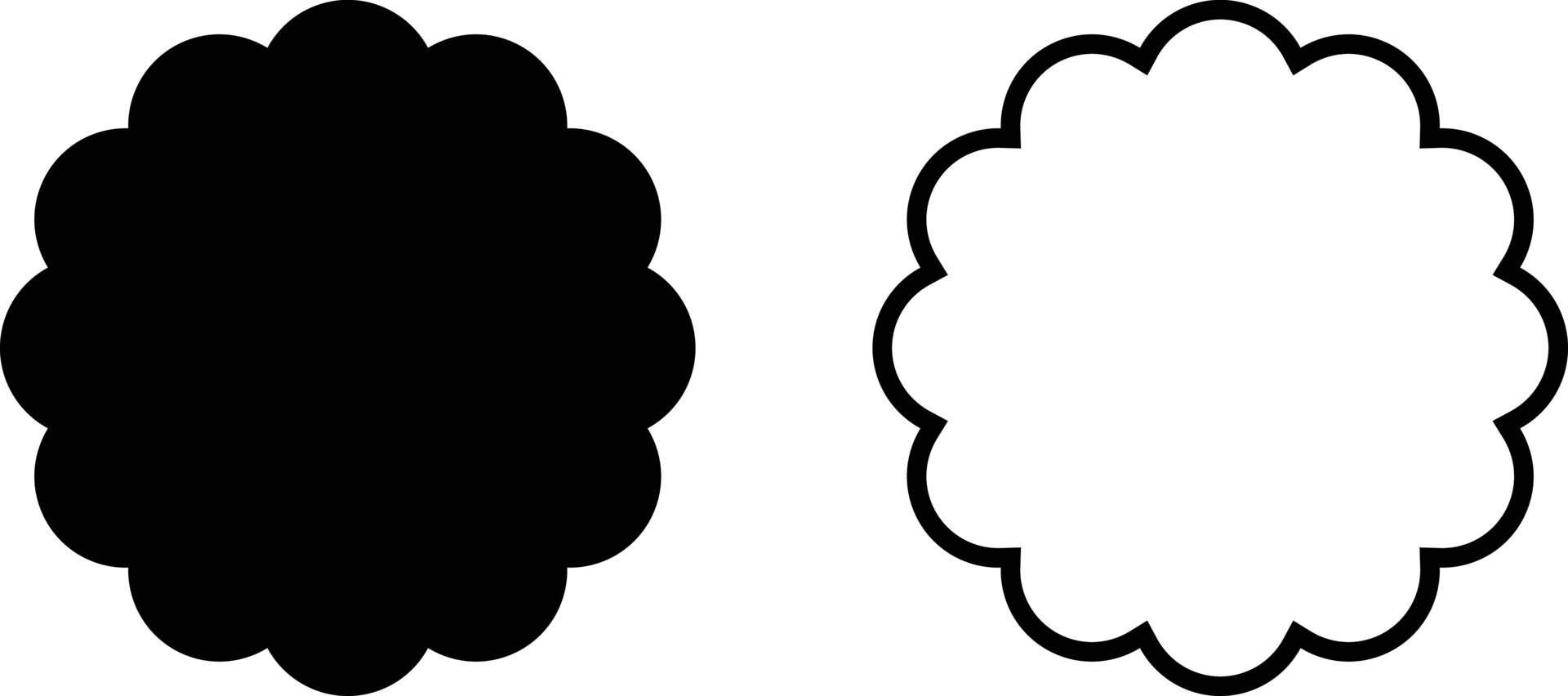 Scalloped circle shape set vector in two styles isolated on white background 24228006 Vector Art ...