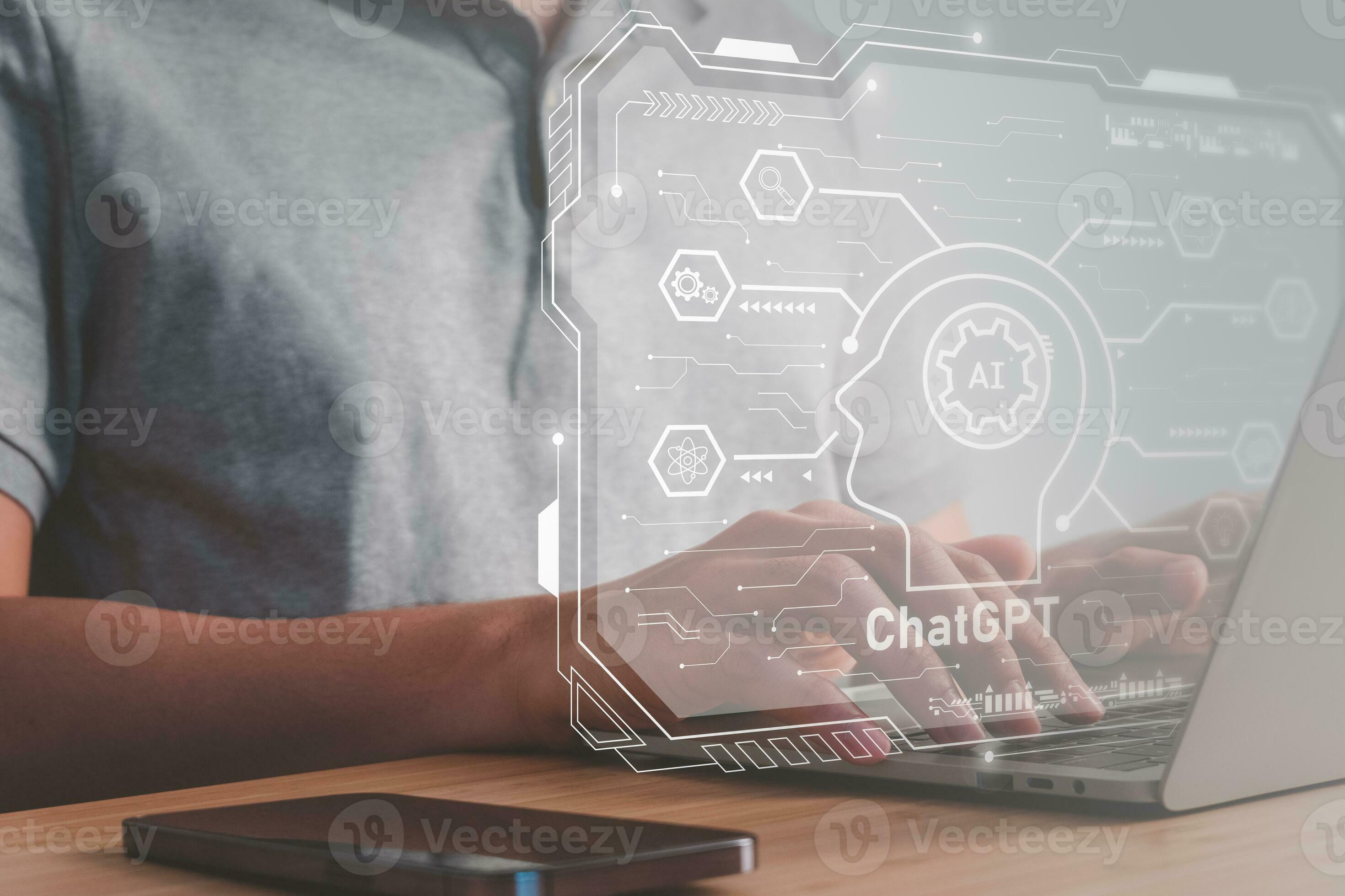 Chatbot name ChatGPT. Digital information technology concept ...