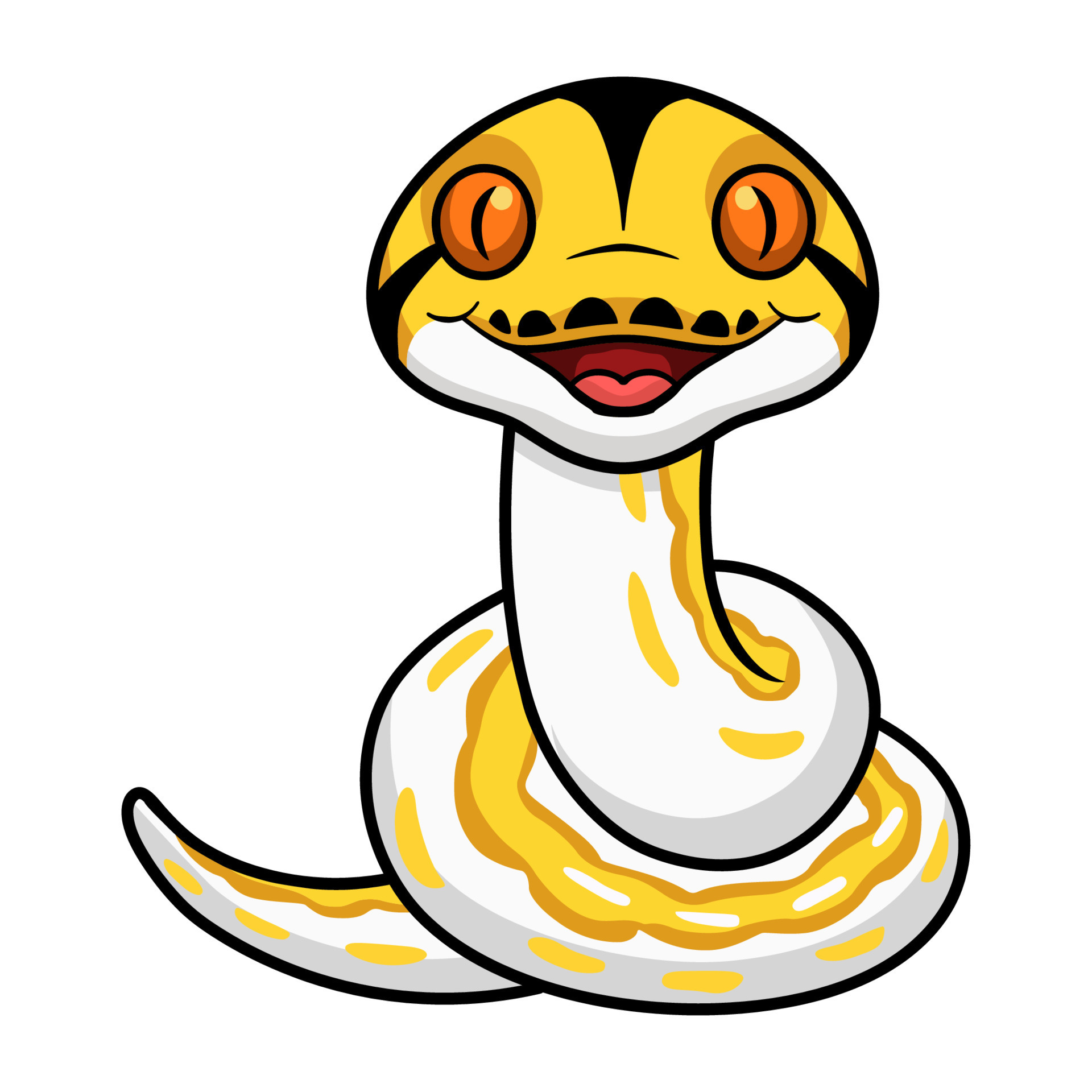 Cute albino tiger reticulated python cartoon 24232108 Vector Art at ...