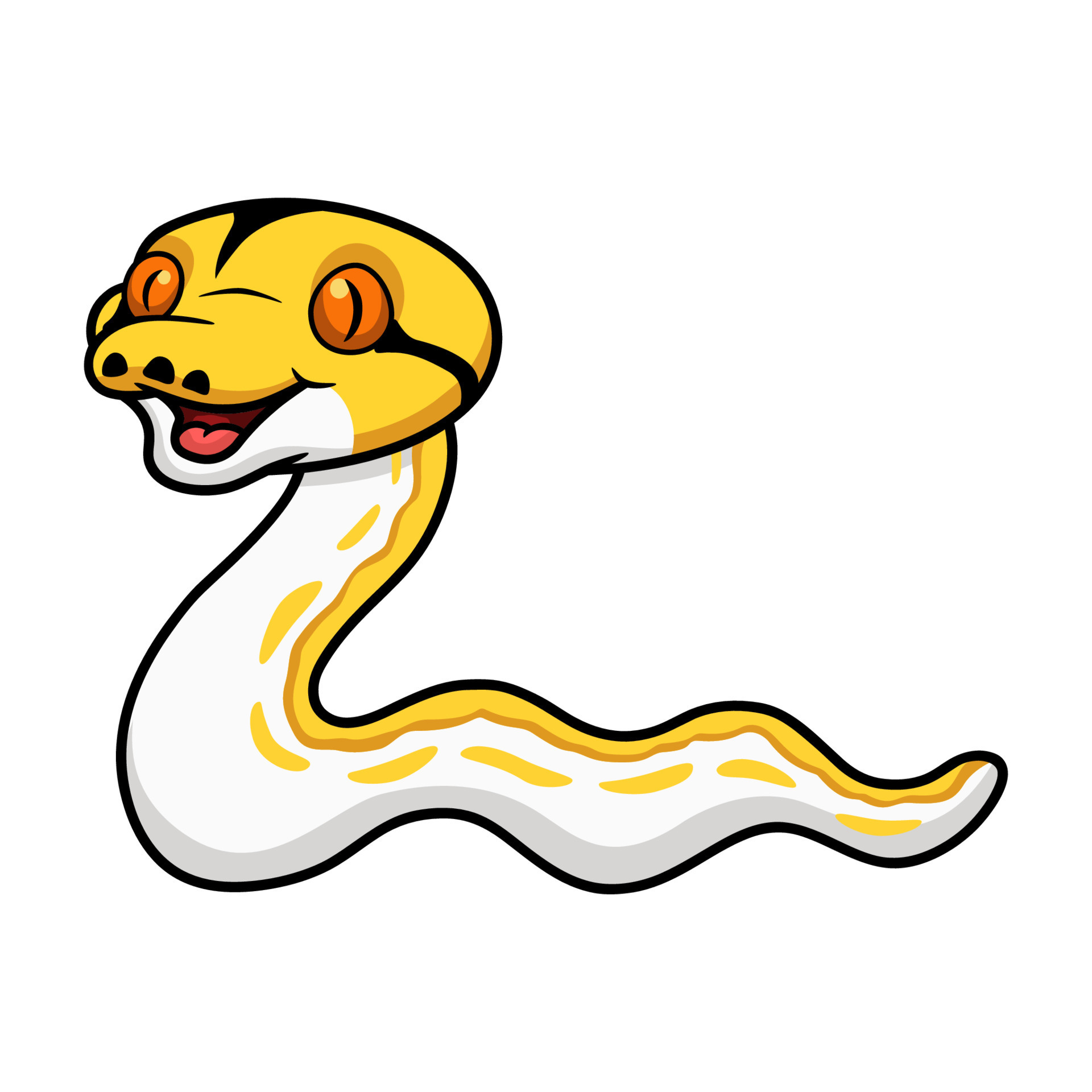 Cute albino tiger reticulated python cartoon 24232137 Vector Art at ...