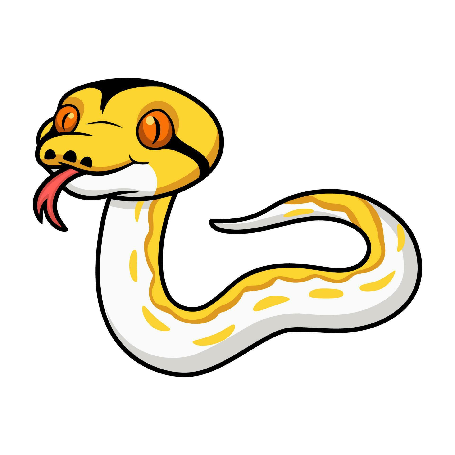Cute albino tiger reticulated python cartoon 24232149 Vector Art at ...