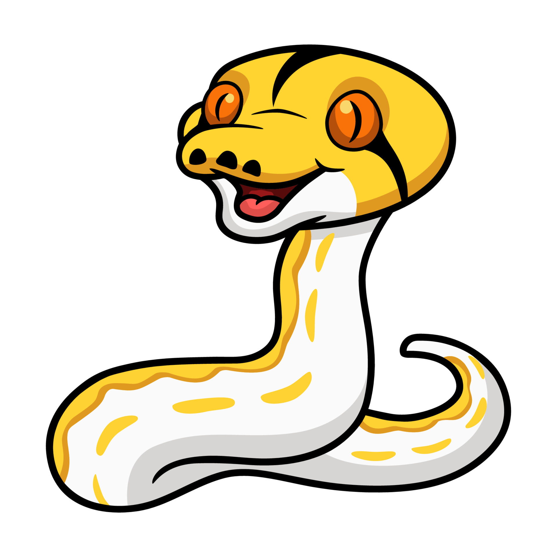 Cute albino tiger reticulated python cartoon 24232165 Vector Art at ...