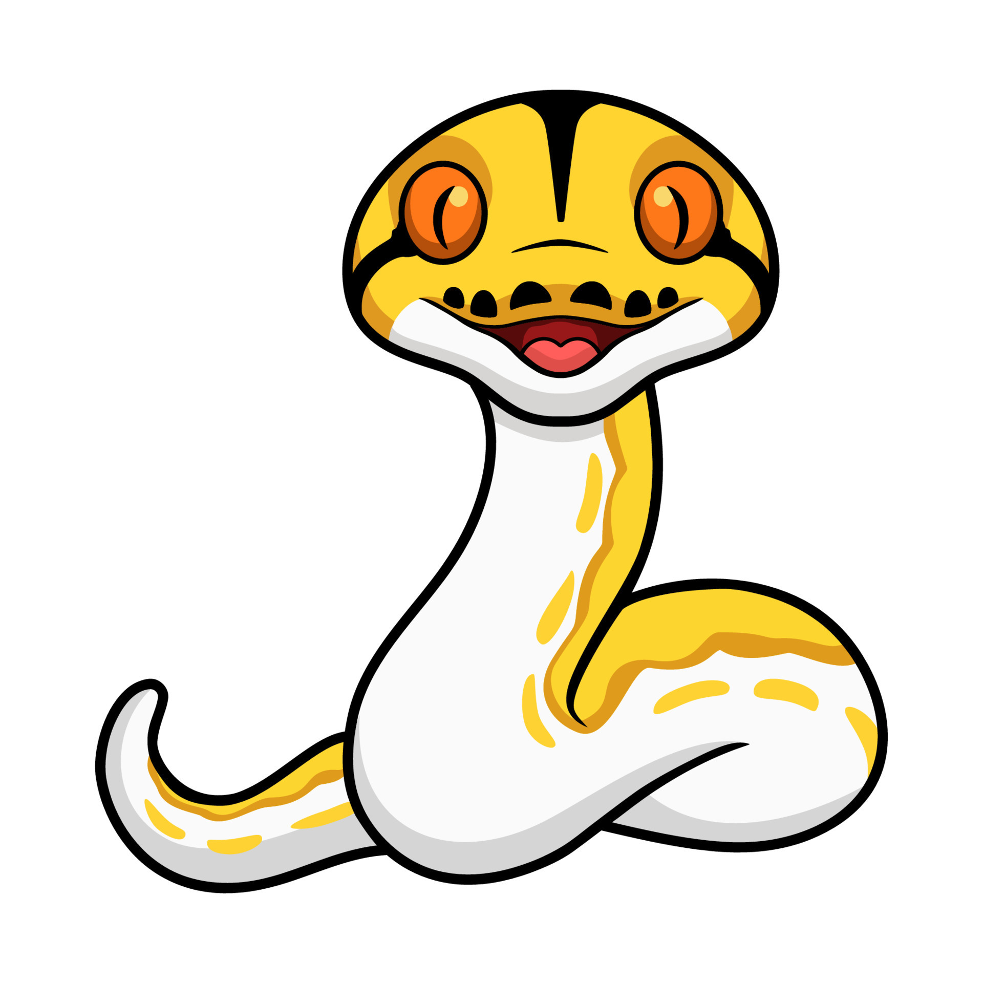 Cute albino tiger reticulated python cartoon 24232169 Vector Art at ...