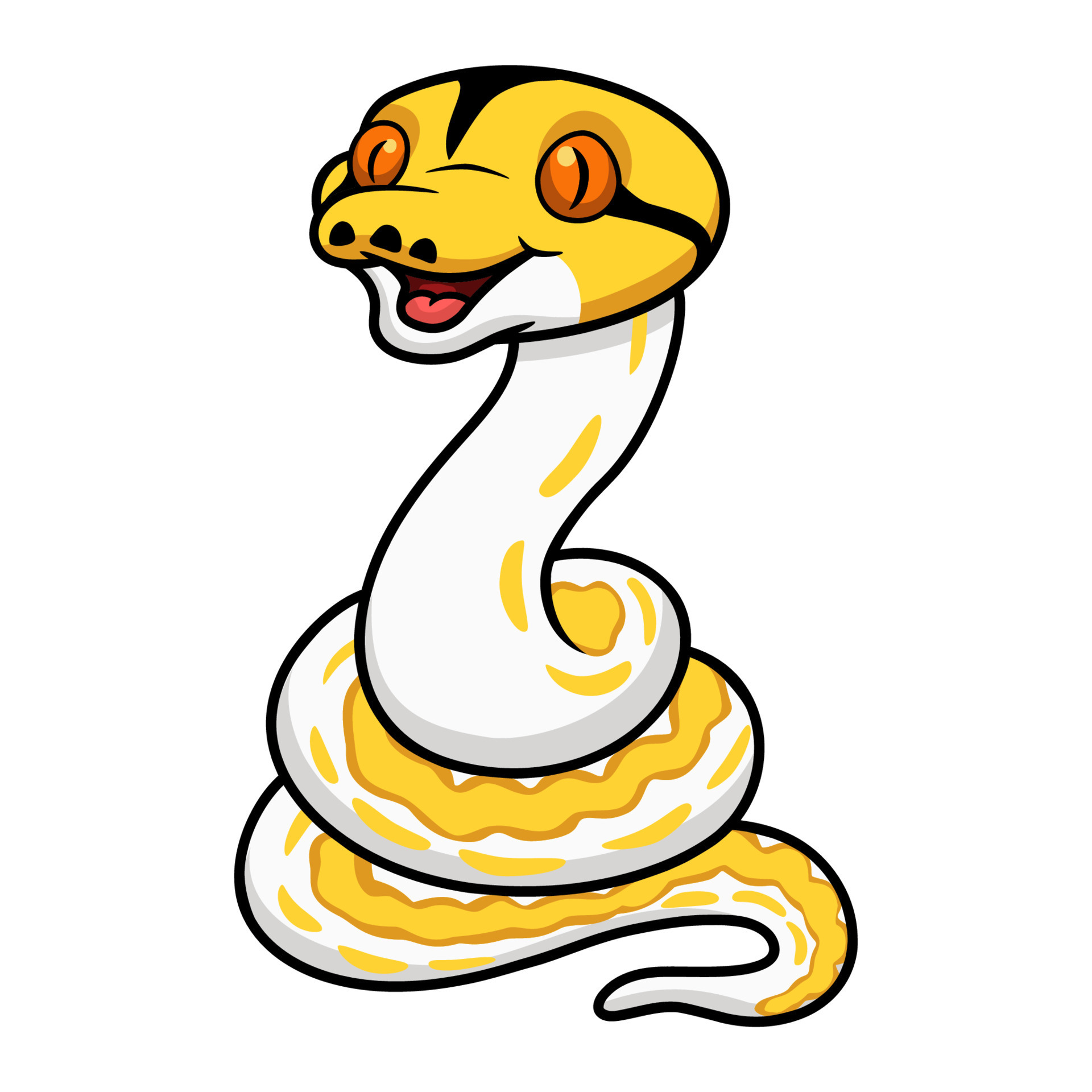Cute albino tiger reticulated python cartoon 24232205 Vector Art at ...