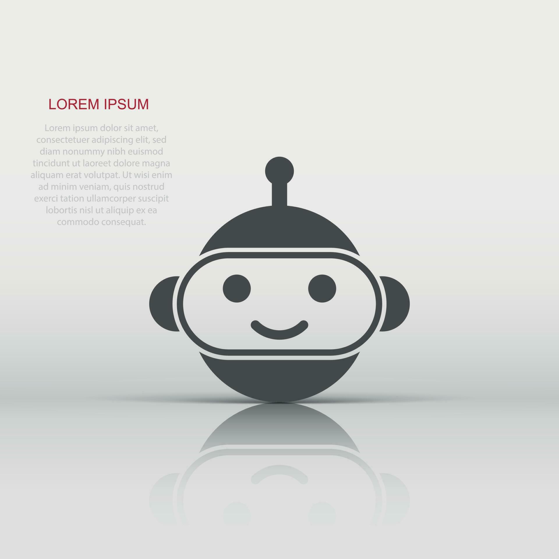 Cute Robot Chatbot Icon In Flat Style Bot Operator Vector Illustration