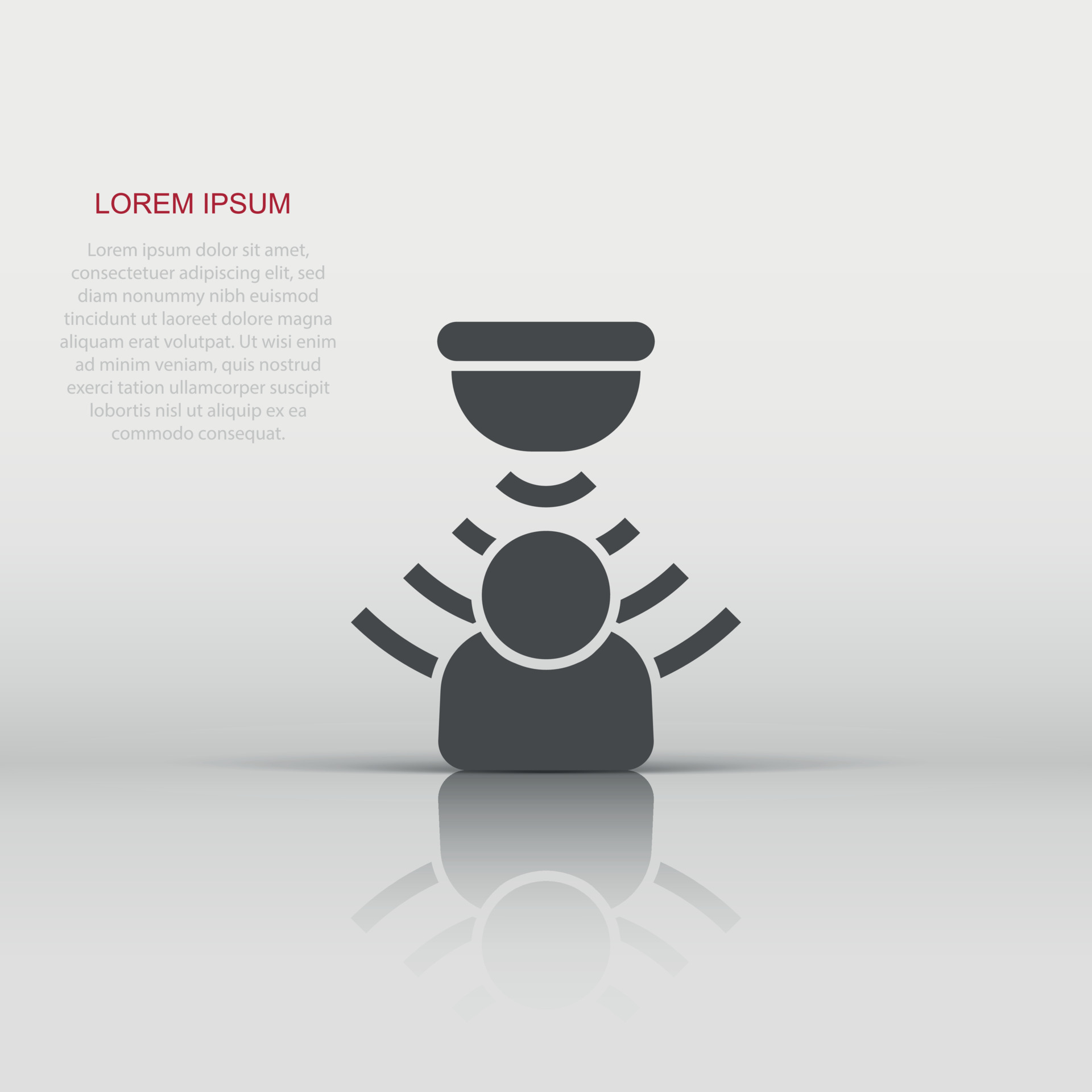 Motion Sensor Icon In Flat Style Sensor Waves With Man Vector Illustration On White Isolated