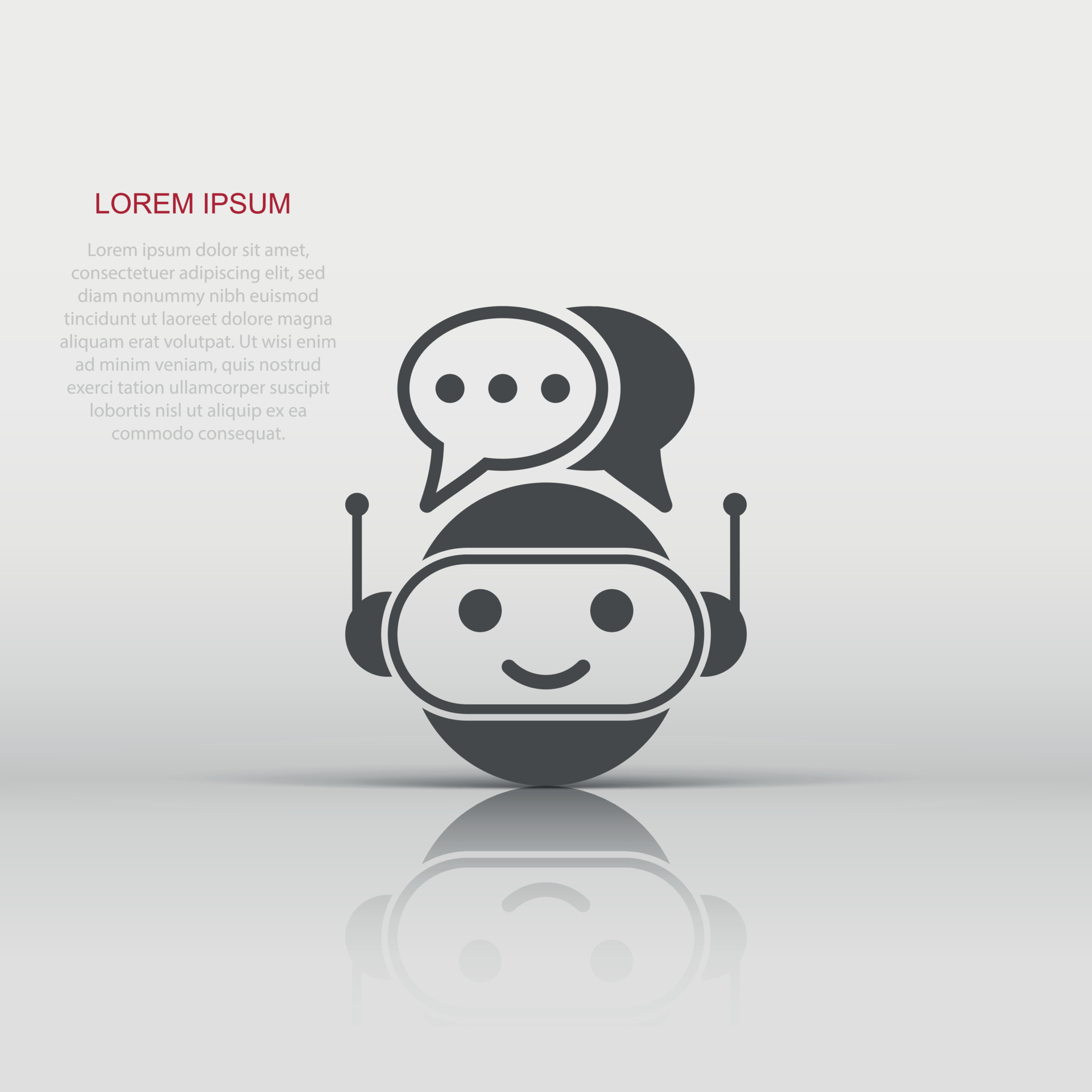Cute Robot Chatbot Icon In Flat Style Bot Operator Vector Illustration