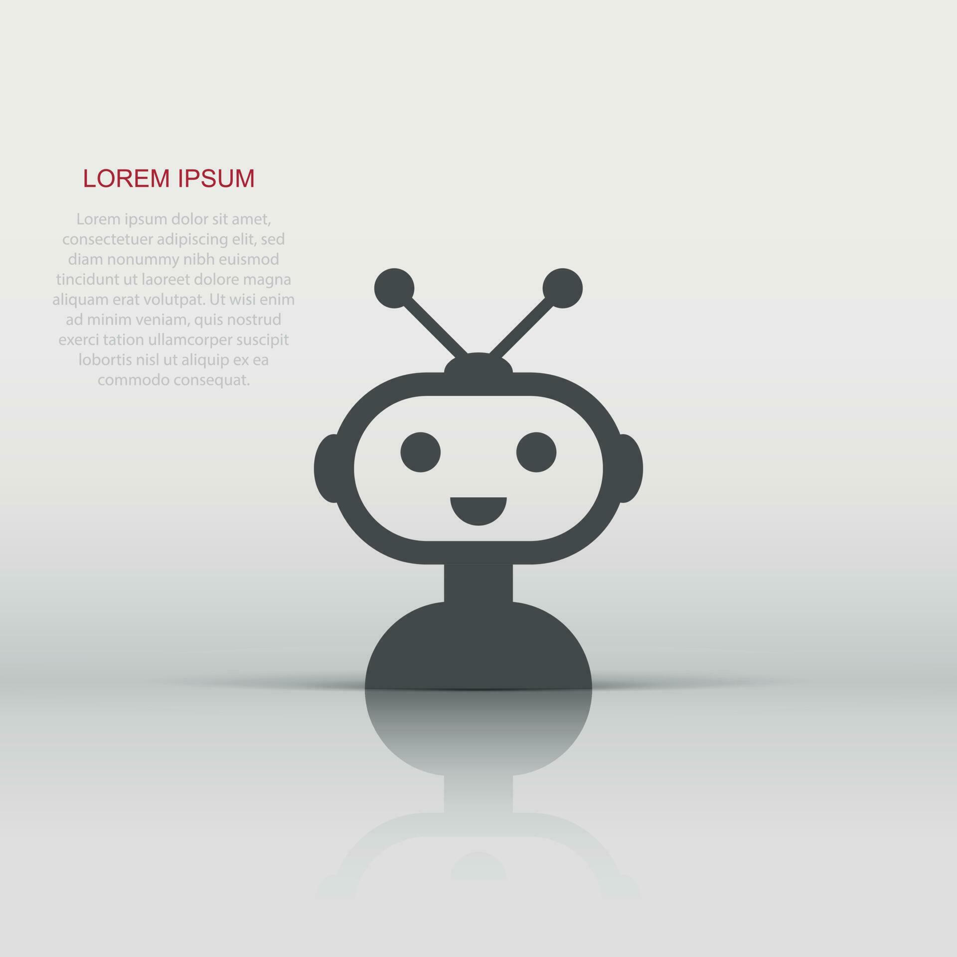 Cute Robot Chatbot Icon In Flat Style Bot Operator Vector Illustration