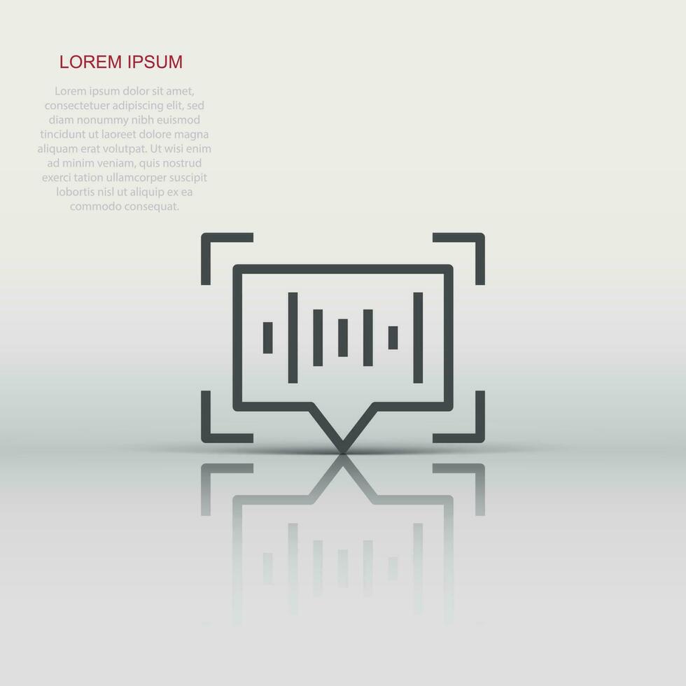 Voice Recognition Icon In Flat Style Authentication Sound Vector Illustration On White Isolated