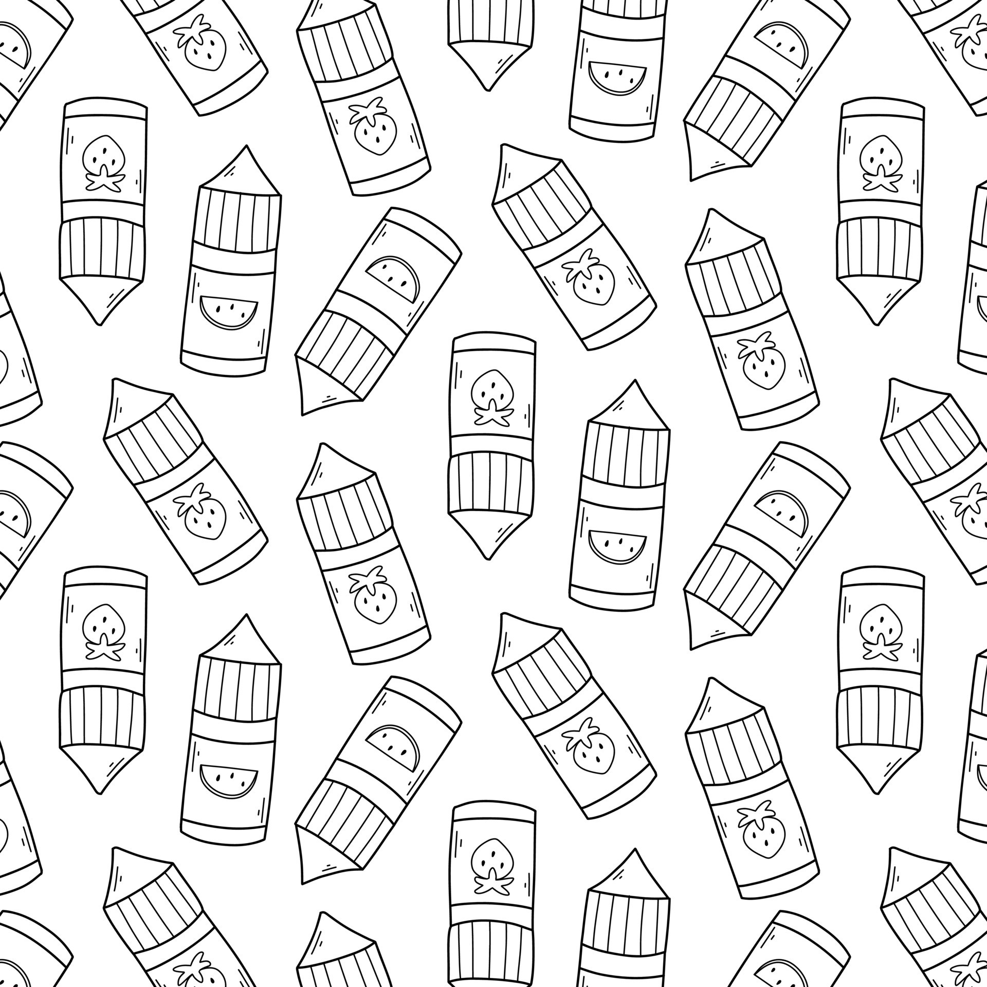 Seamless Pattern With Vape Liquid Vector Illustration Doodle Style