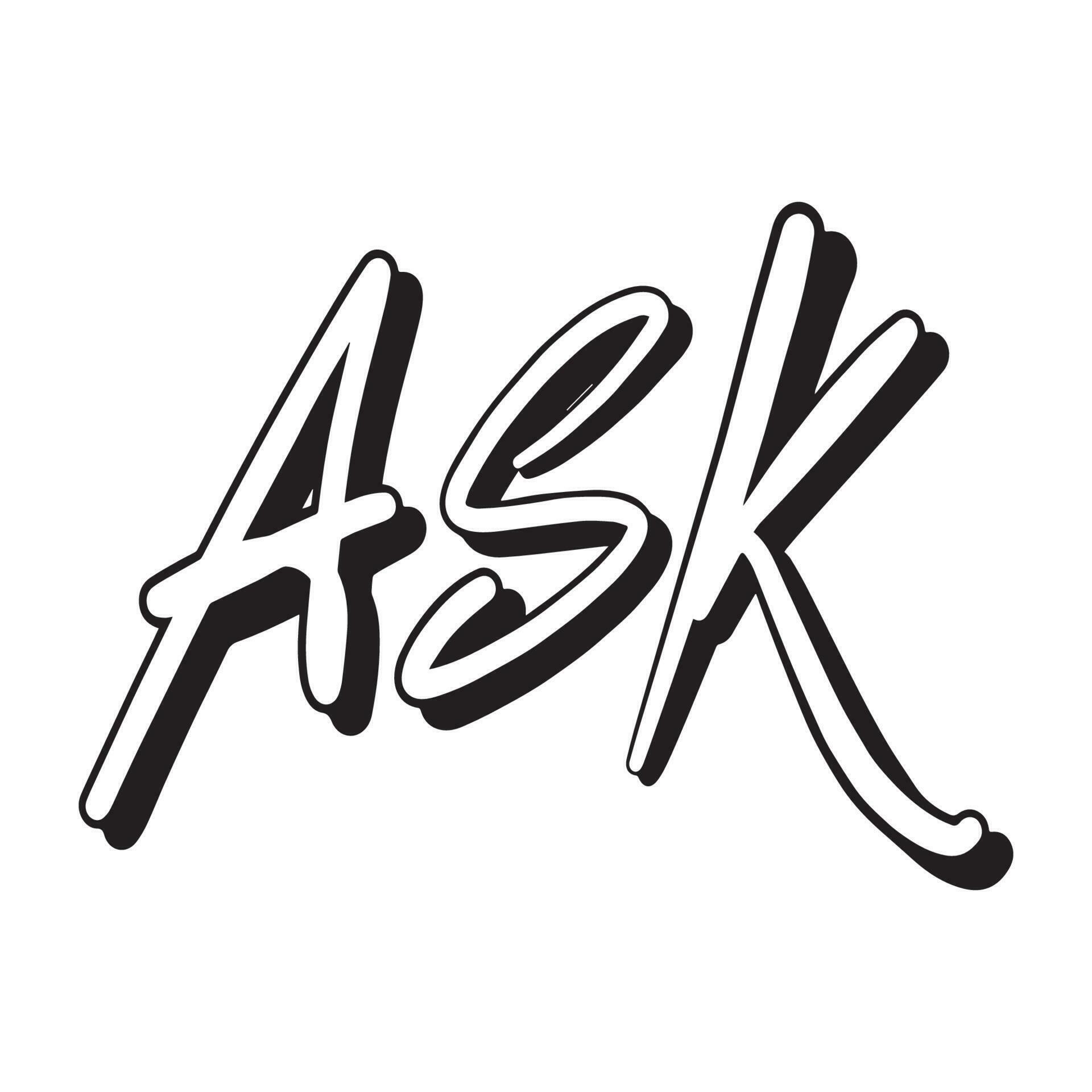 Cartoon Sticker ouline words Ask ,good for graphic design resources, clipart, posters ...