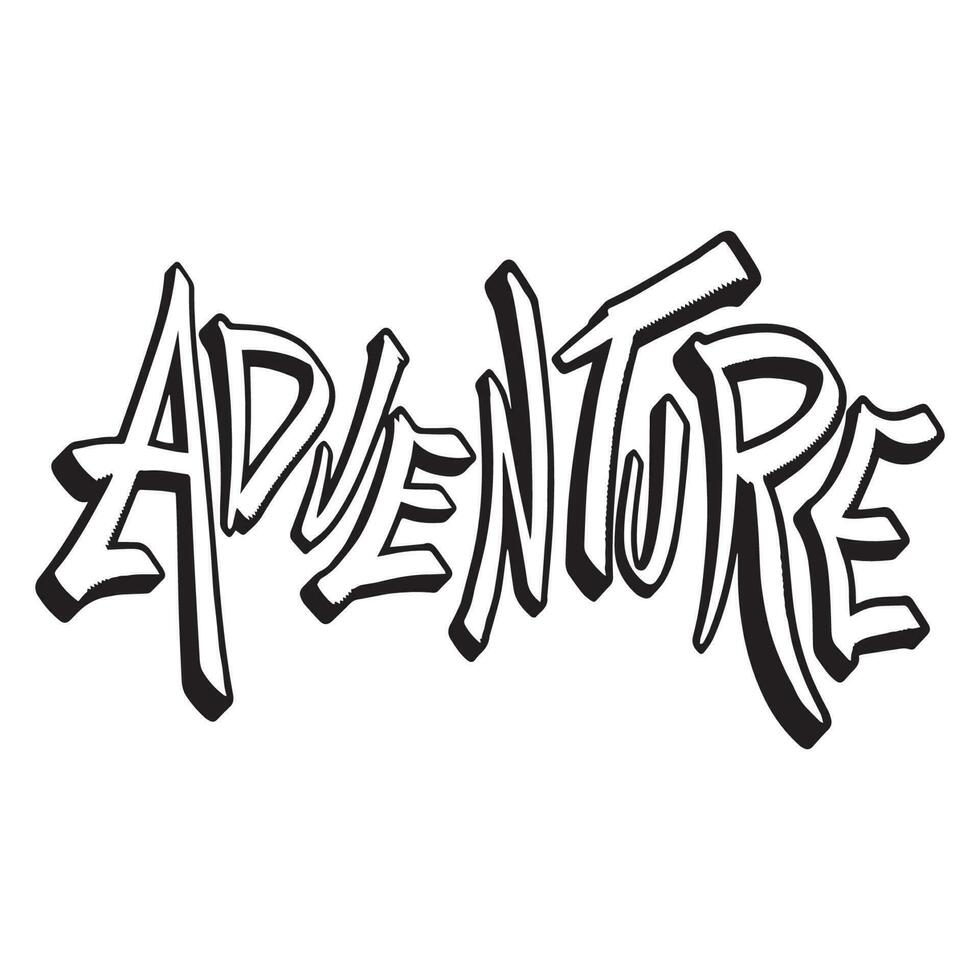 Cartoon Sticker Ouline Words Adventure Good For Graphic Design Resources Clipart Posters