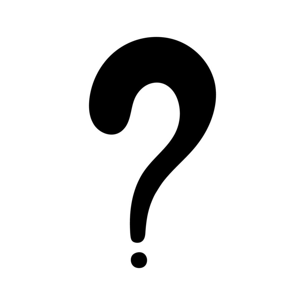 silueta de signo de interrogación dibujada a mano en estilo simple, ilustración vectorial ...