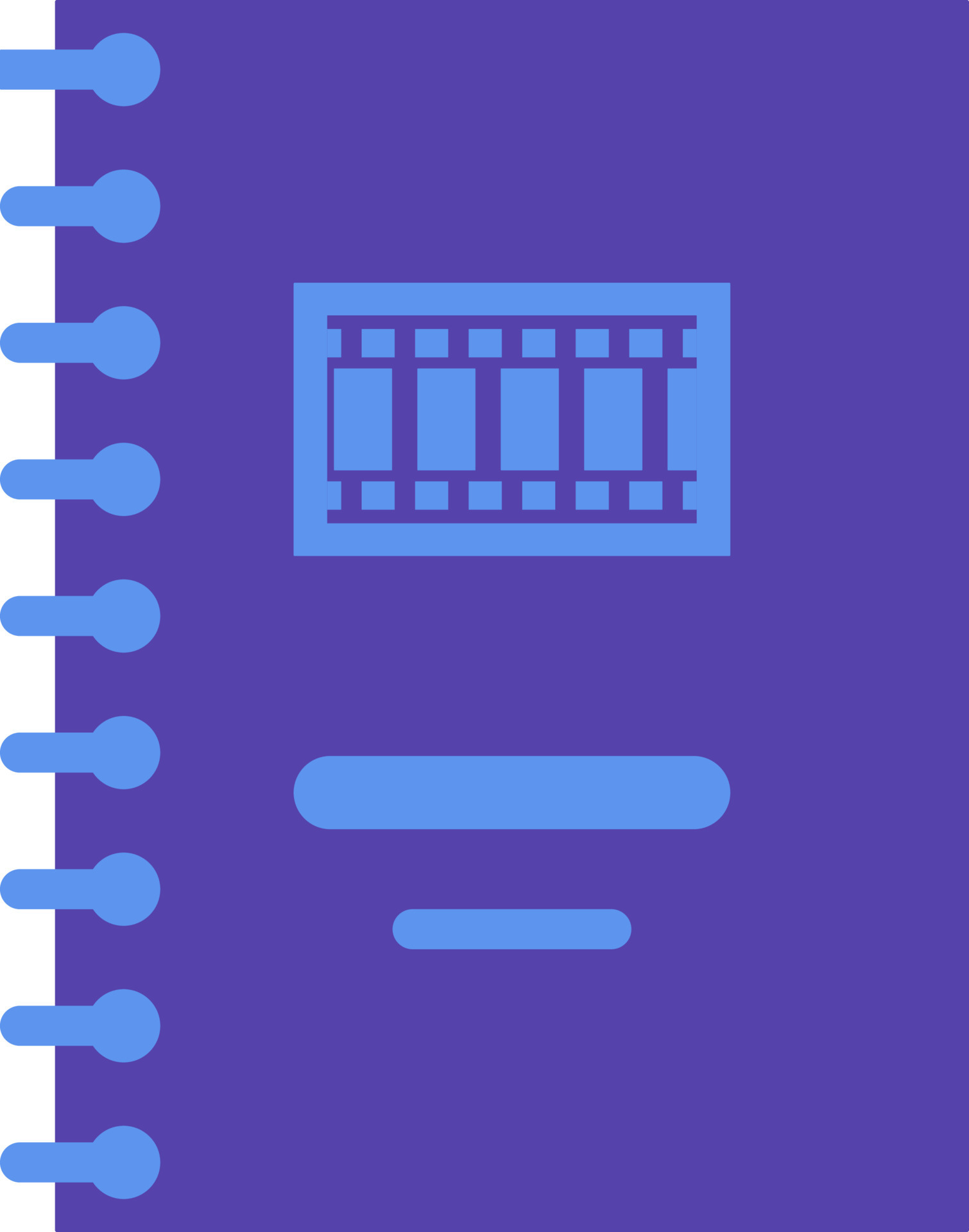 Notebook icon with reel picture for write script. 24237241 Vector Art ...