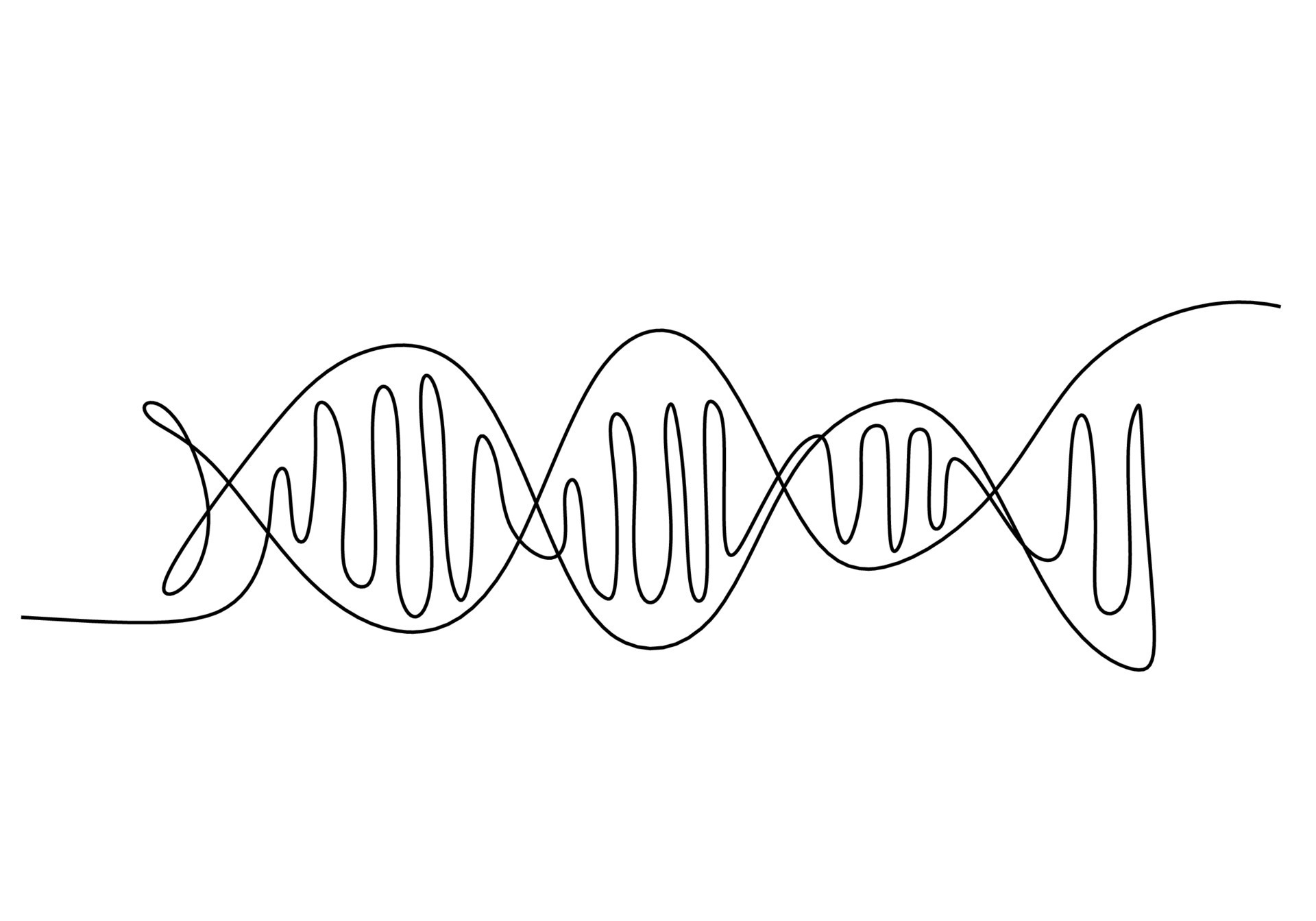 One Continuous Single Line Drawing Of Dna Isolated On White Background 24239302 Vector Art At