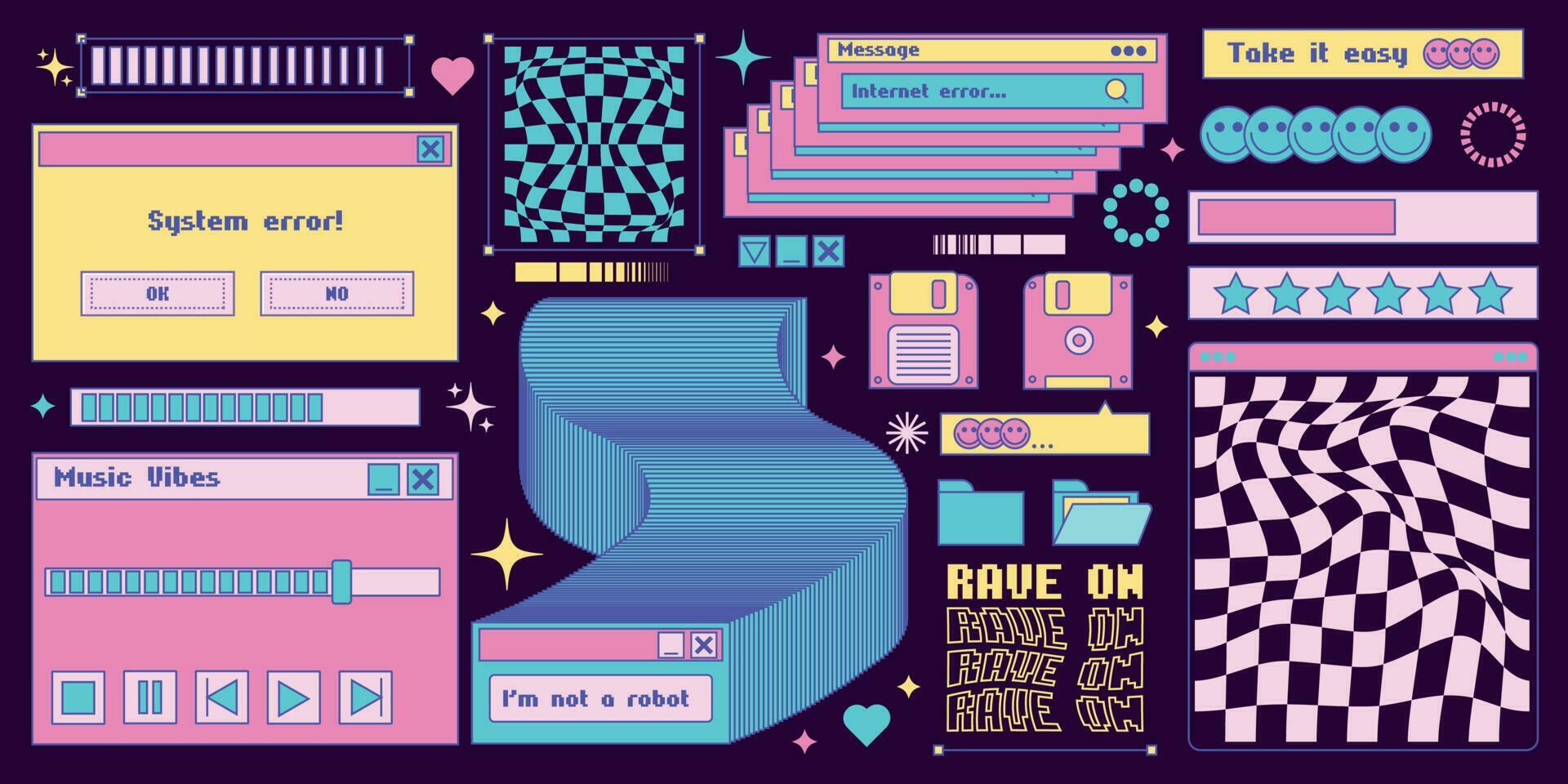 Elements Of Old Computer Aesthetics Retro Pc User Interface