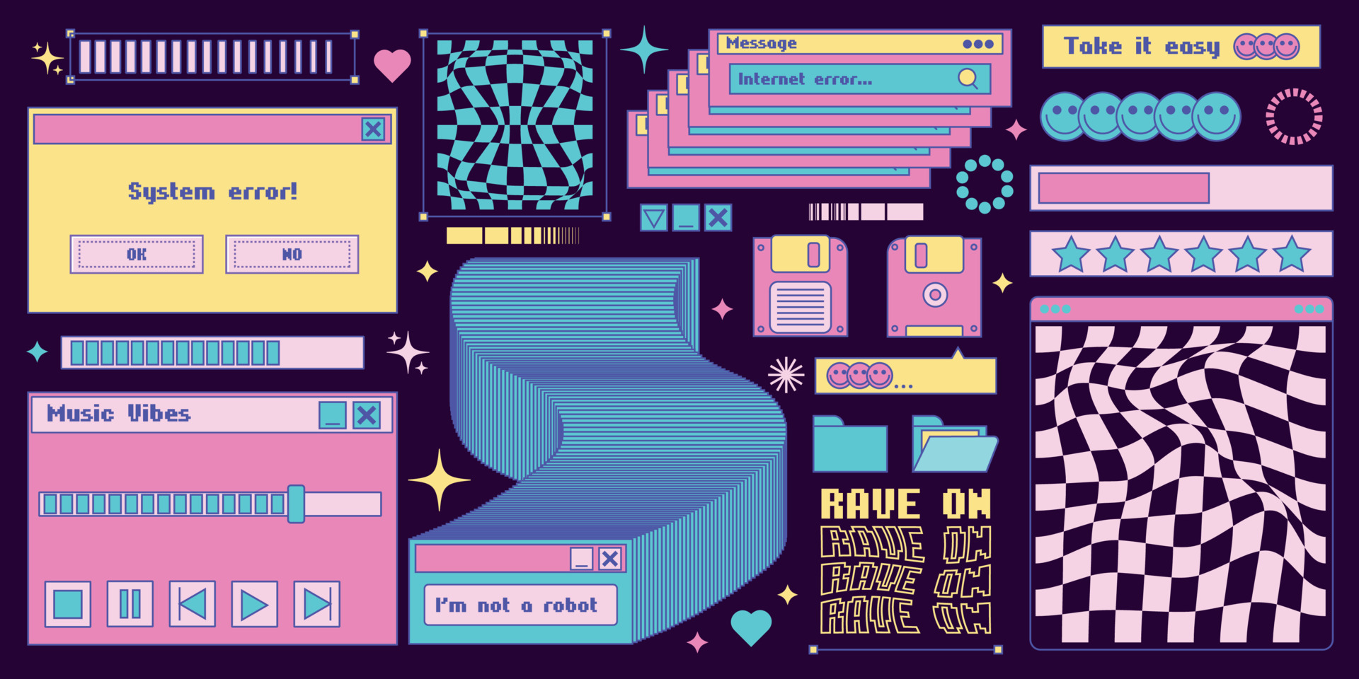 Elements Of Old Computer Aesthetics Retro Pc User Interface