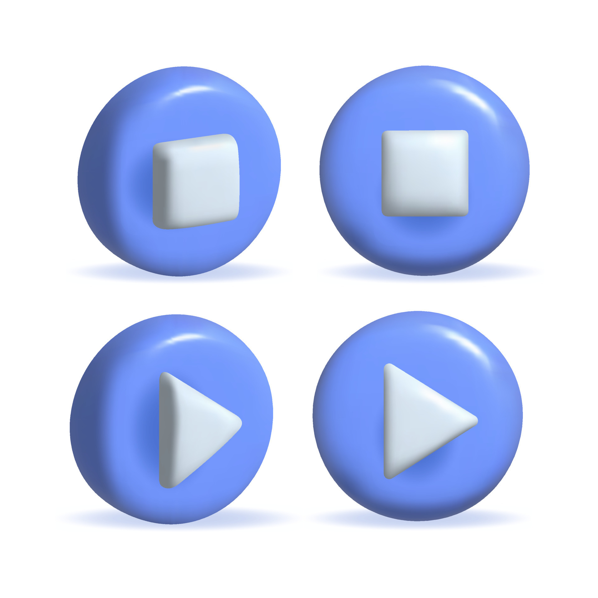 3d social media play video in blue circle. Blue round play button for start multimedia. 3d media ...