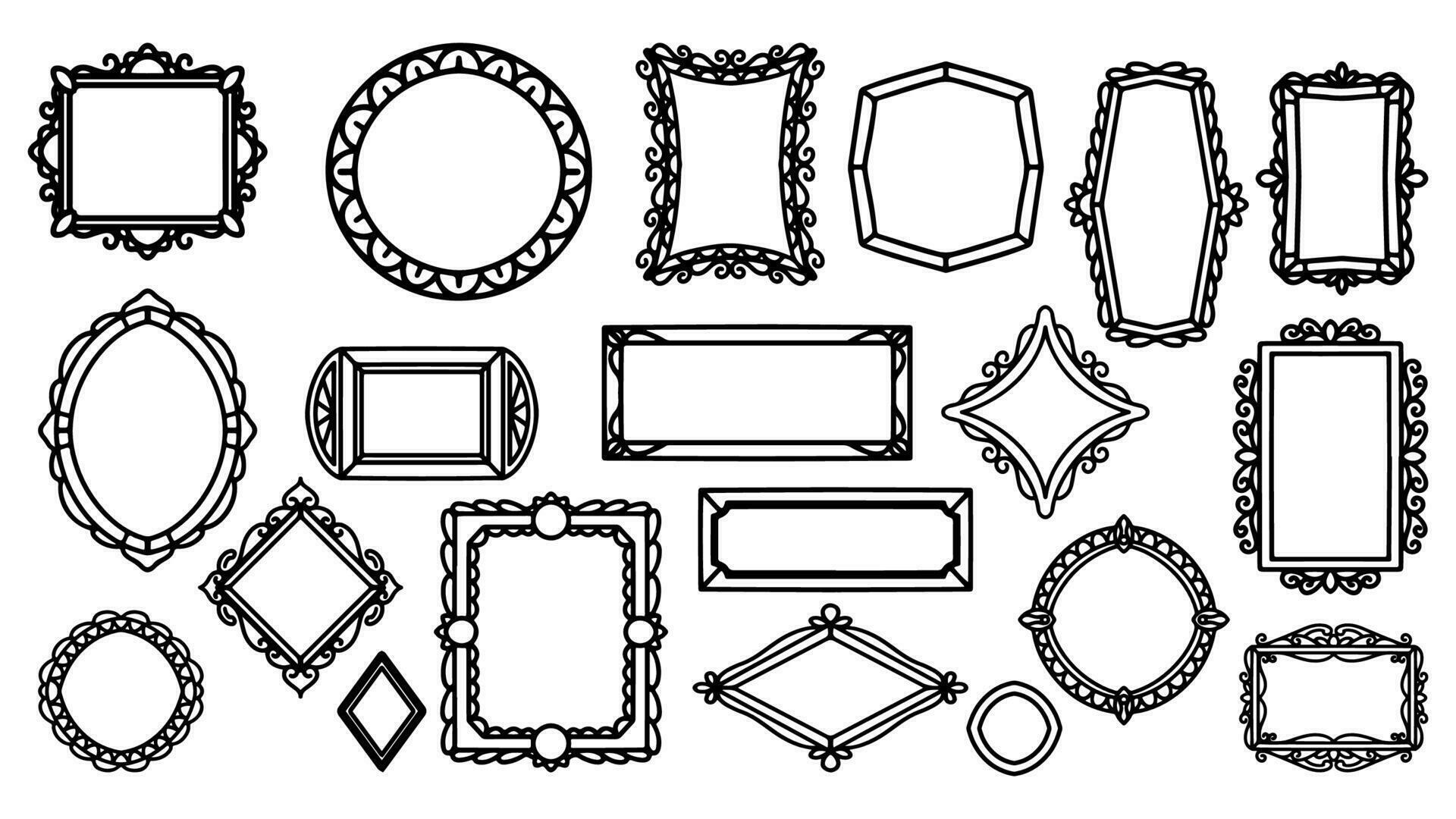Hand drawn frames vector. Vintage doodle sketch picture frame ... Hand drawn frames vector. Vintage doodle sketch picture frame ...