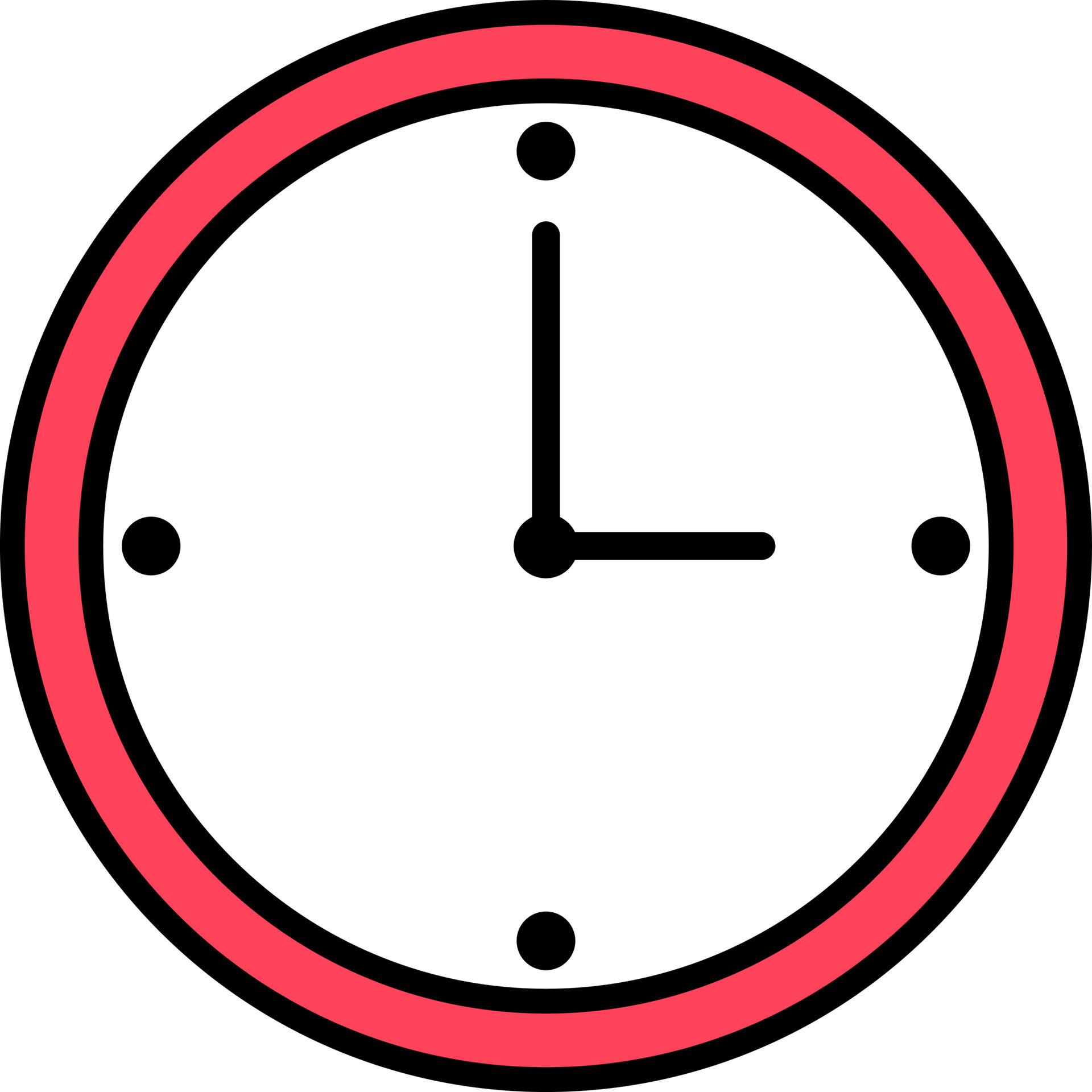 Flat Style Clock Icon In White And Red Color 24243537 Vector Art At