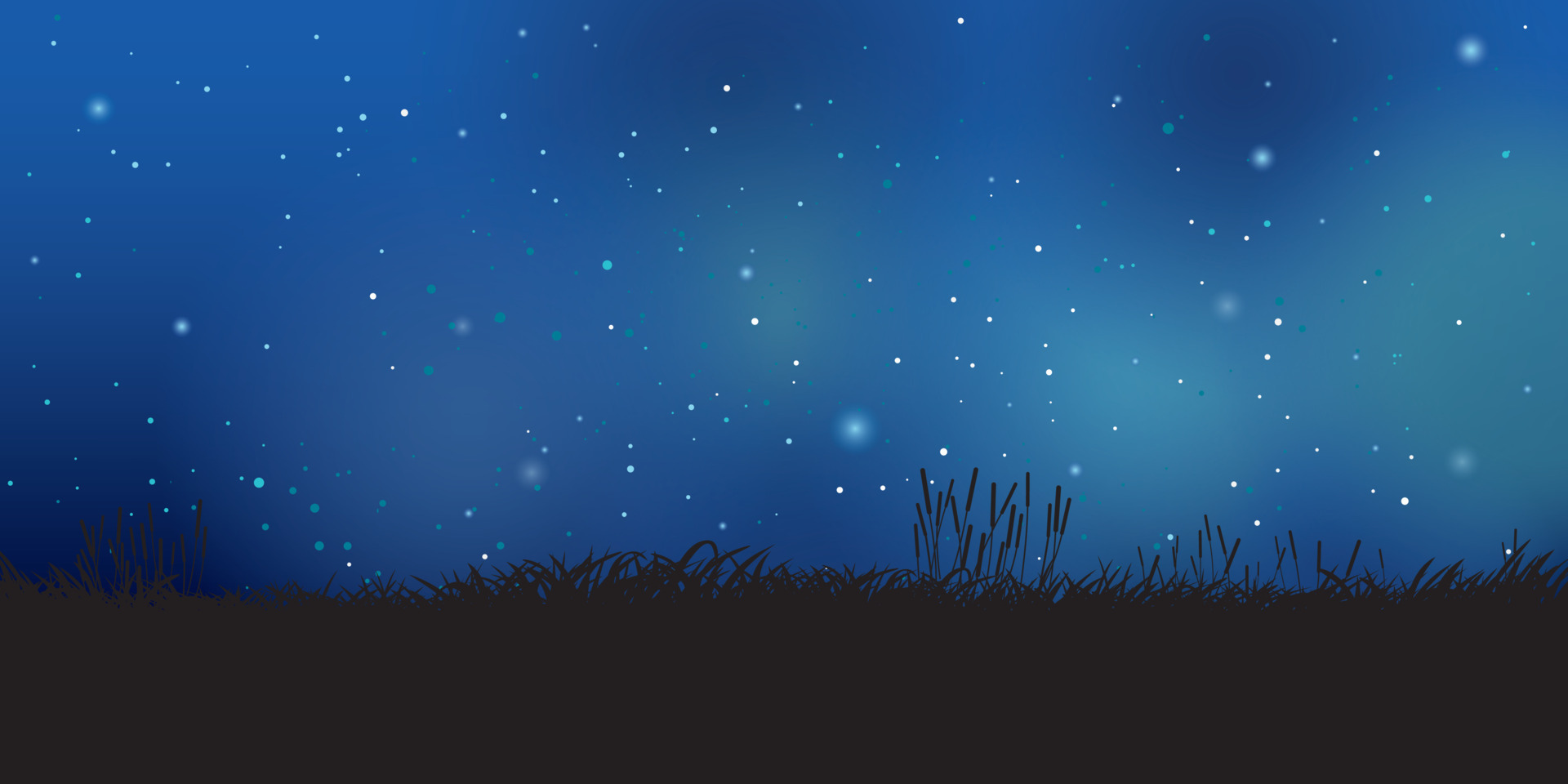 Grass Field Silhouette With Night Sky Have A Lot Of Stars Background