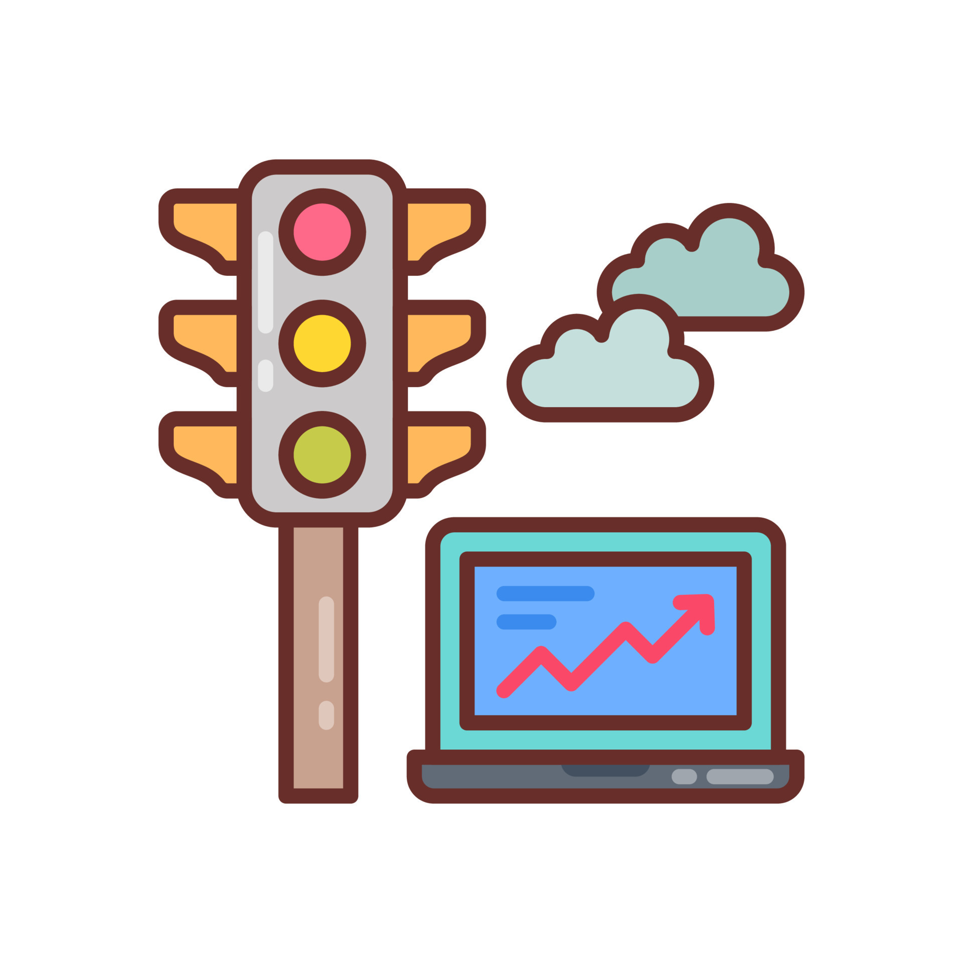 Smart Traffic Management icon in vector. Illustration 24247370 Vector ...