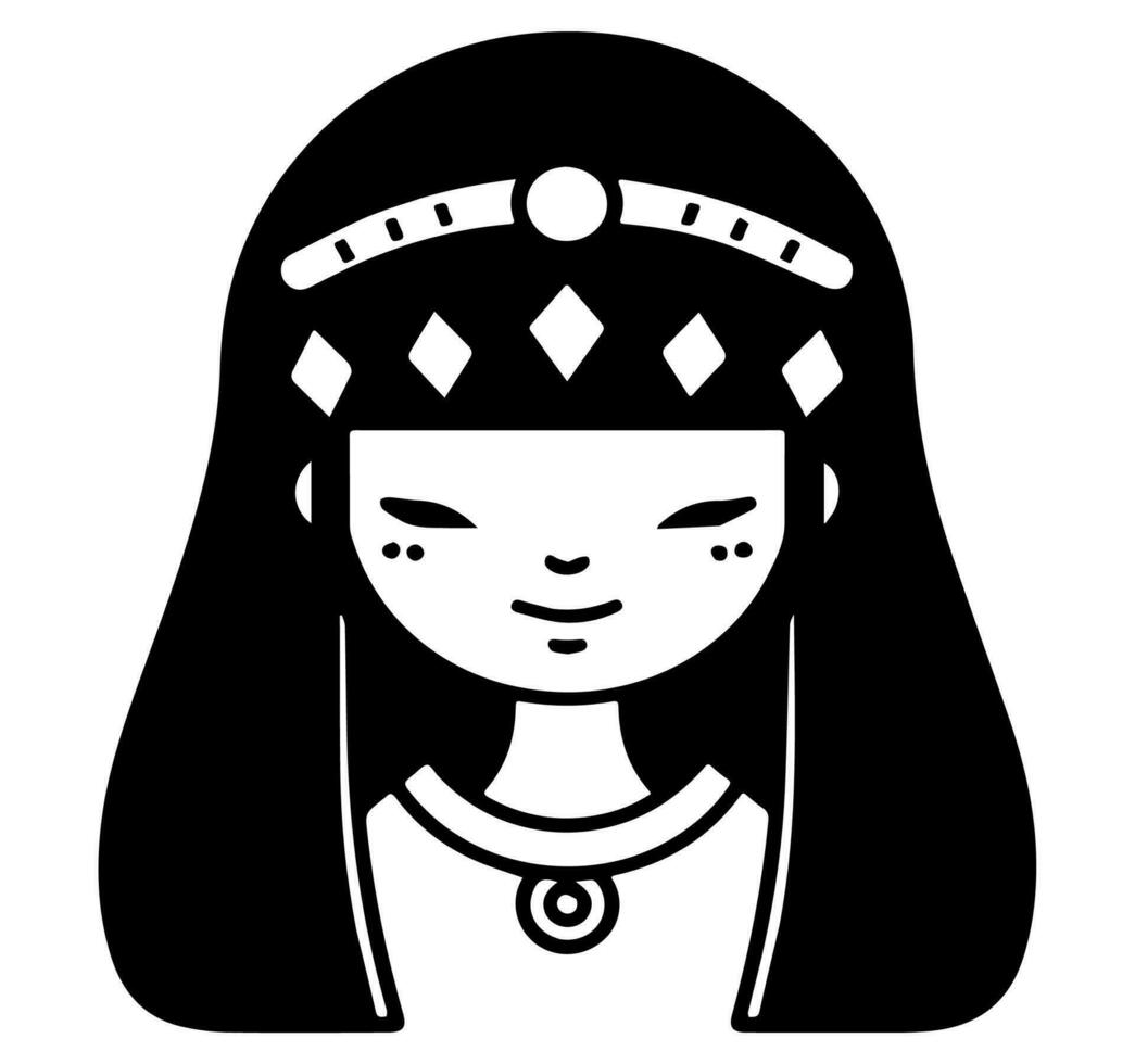 Cleopatra the queen of ancient Egypt, icon vector, cute cartoon ...