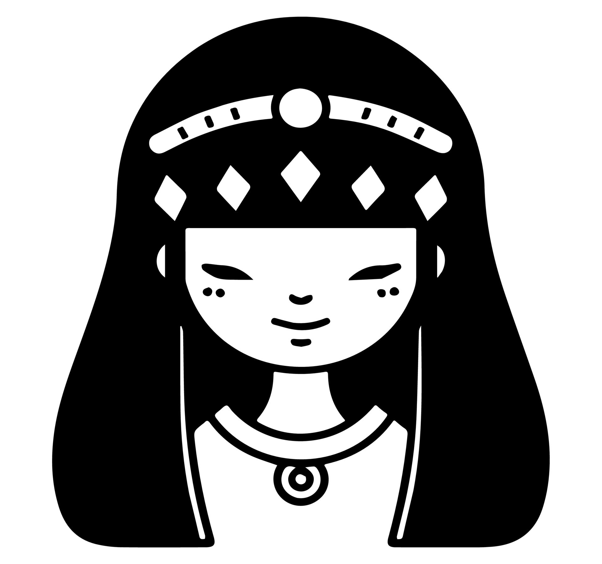 Cleopatra the queen of ancient Egypt, icon vector, cute cartoon ...