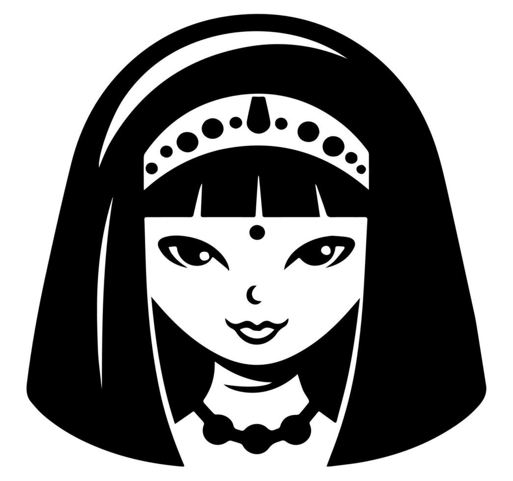 cleopatra el reina de antiguo Egipto, icono vector, linda dibujos ...