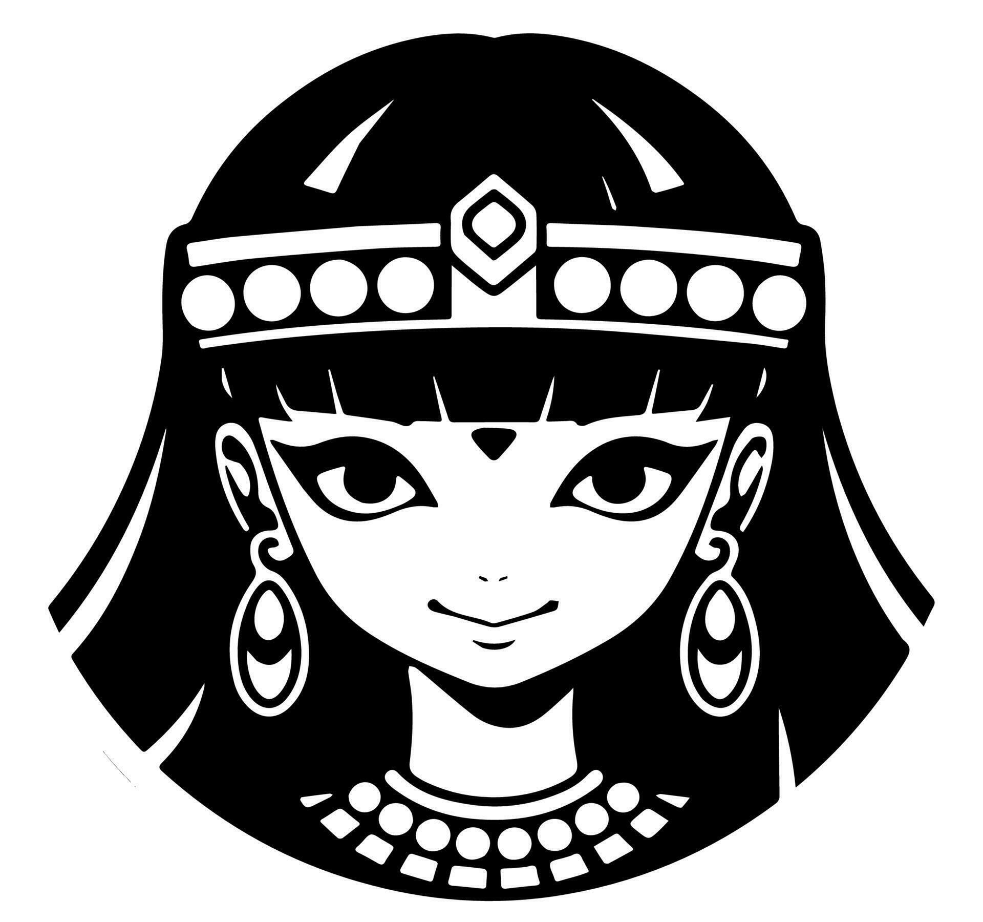Cleopatra the queen of ancient Egypt, icon vector, cute cartoon ...
