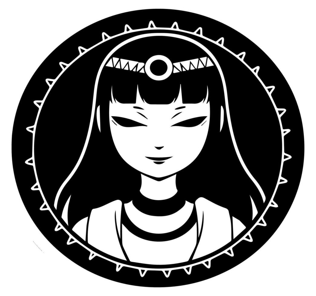 Cleopatra the queen of ancient Egypt, icon vector, cute cartoon ...