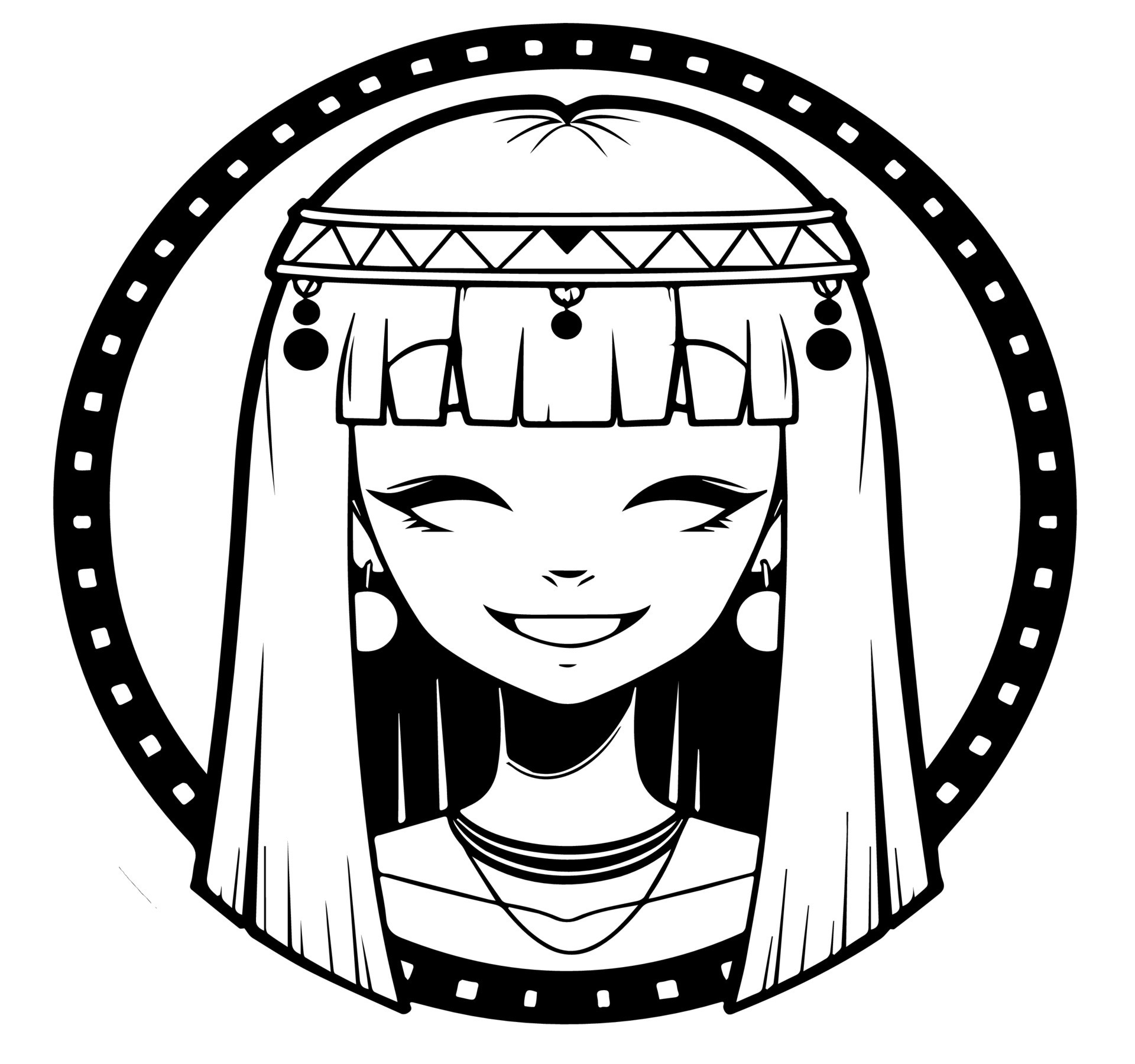 cleopatra el reina de antiguo Egipto, icono vector, linda dibujos ...
